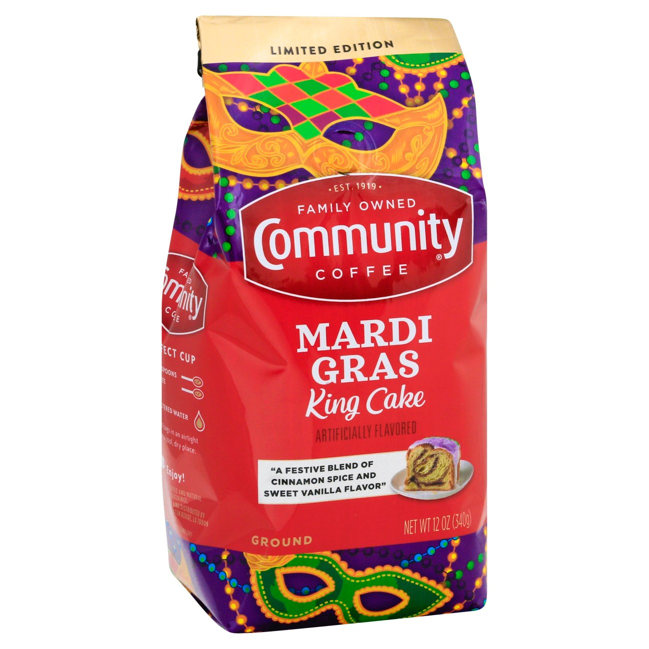Community Coffee Mardi Gras King Cake Ground Coffee - Shop Coffee at H-E-B