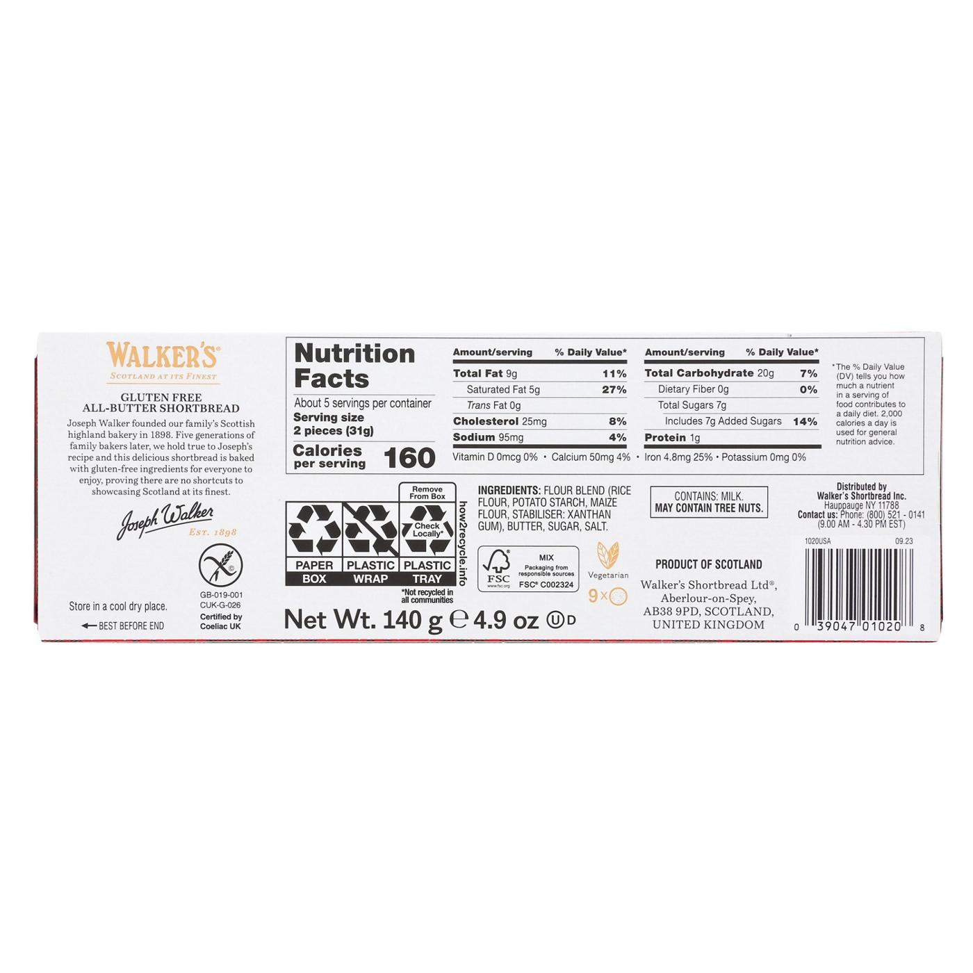 Walker's Gluten Free Pure Butter Shortbread Cookies - Shop Cookies at H-E-B