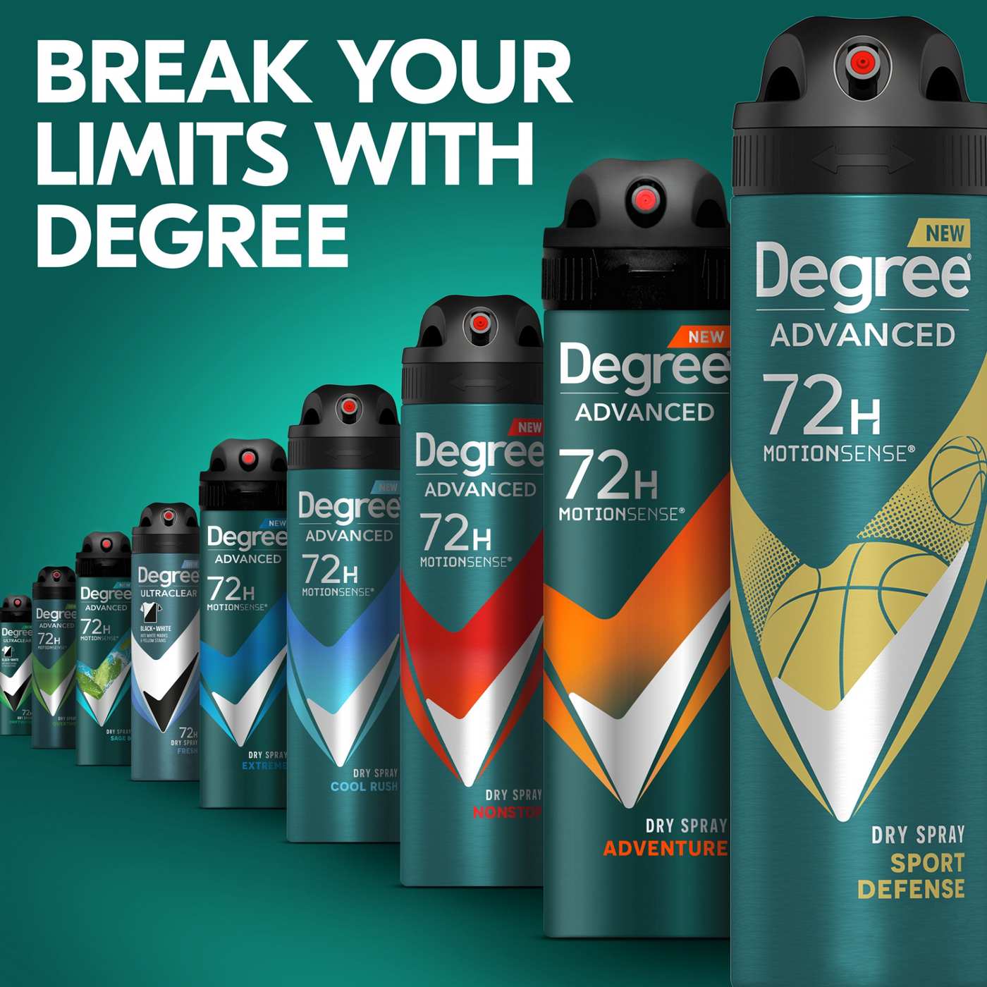 Degree Men 72 Hr Advanced Antiperspirant Deodorant Dry Spray - Sport ...