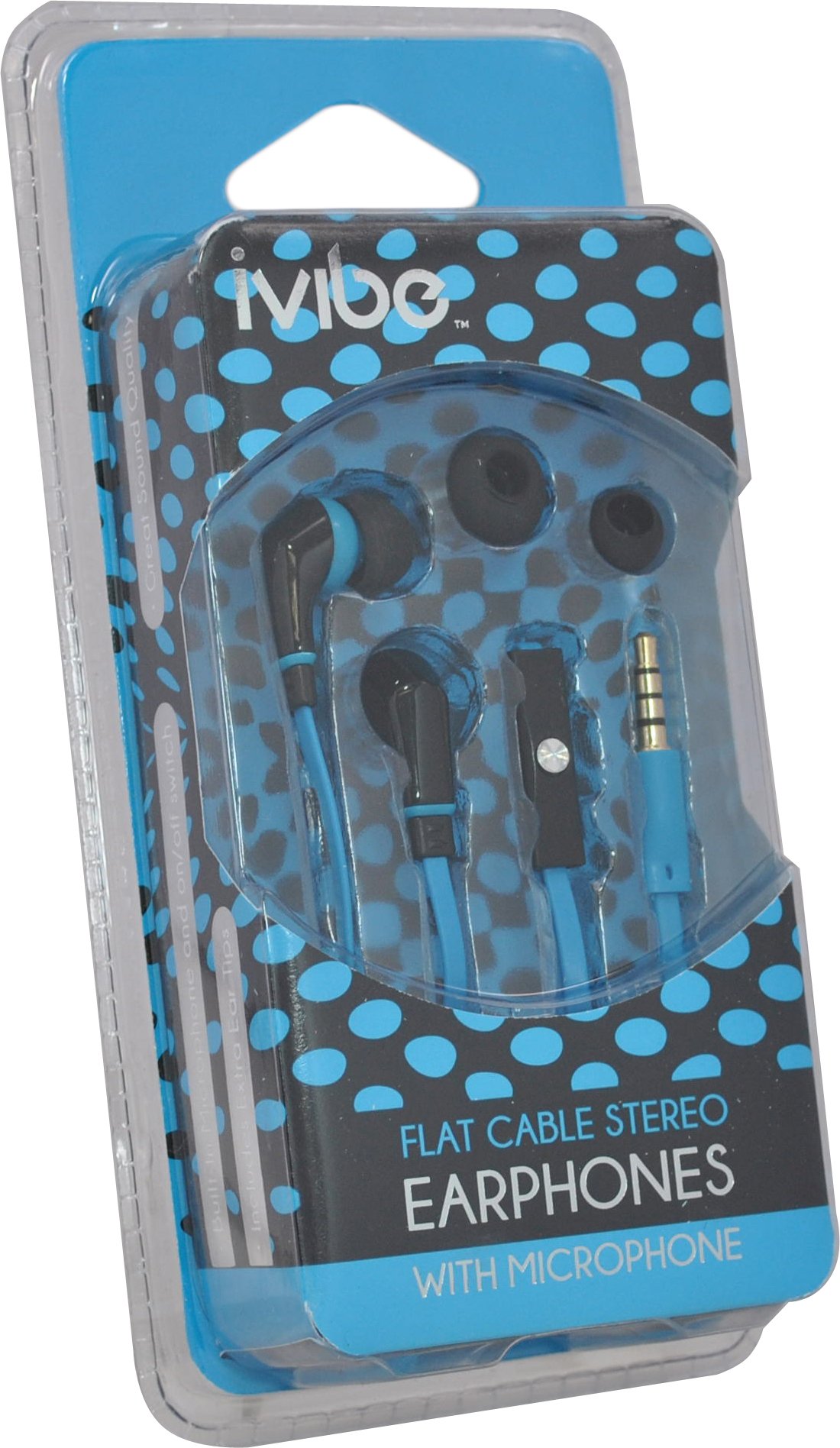 Ivibe Flat Cable Earphones Neon Blue With Inline Mic - Shop Headphones ...