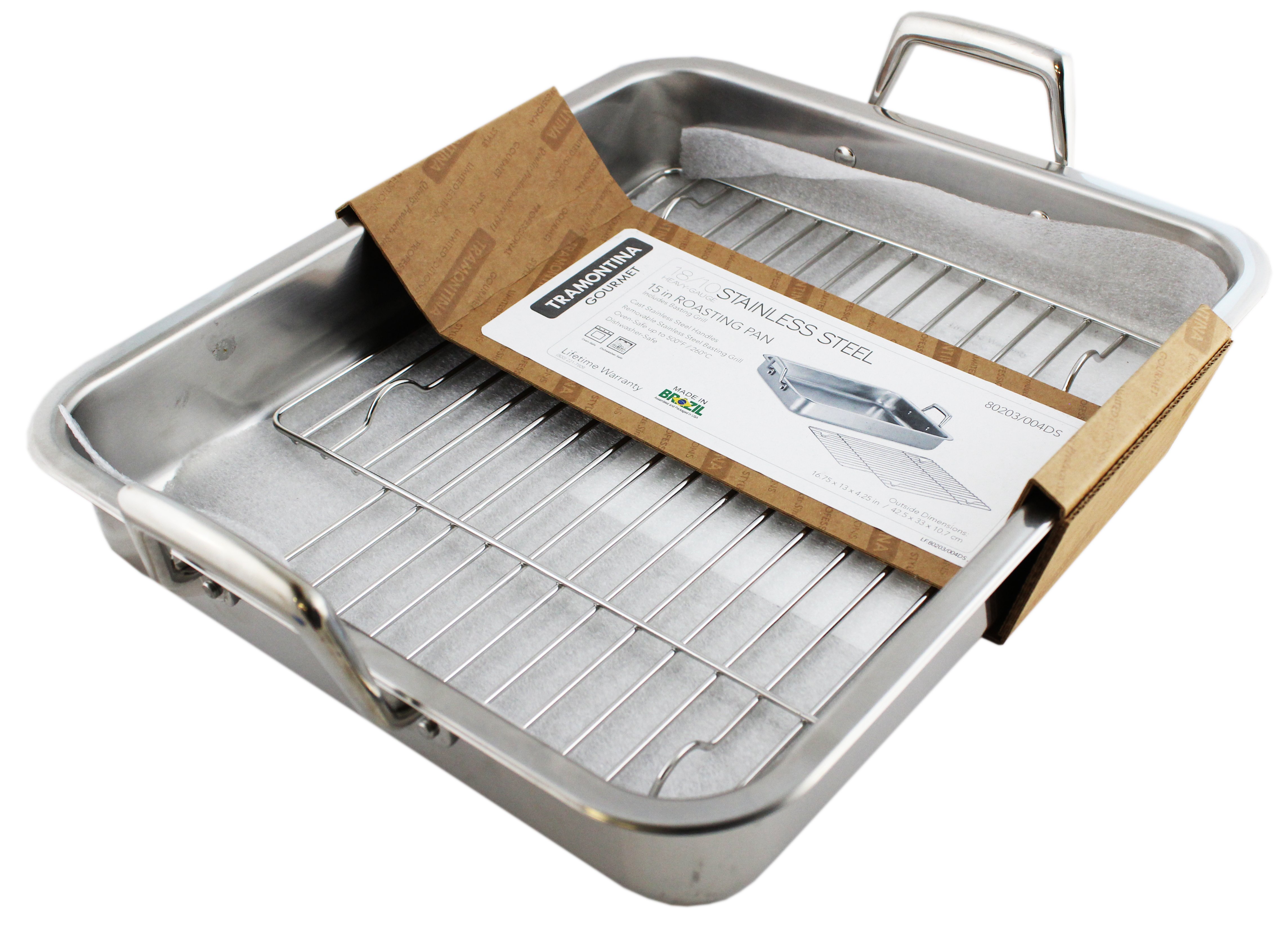 Tramontina Prima 15 in Roasting Pan With Basting Grill - Shop Stock ...