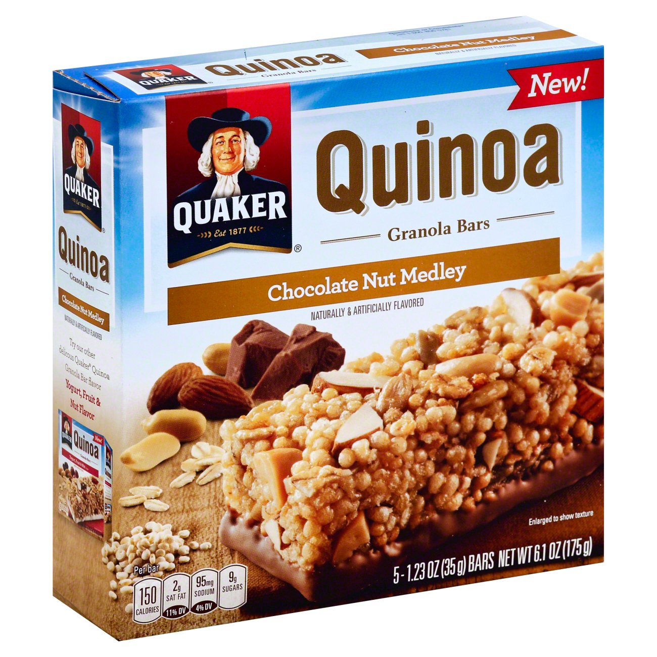 Quaker Quinoa Chocolate Nut Medley Granola Bars - Shop Granola & snack ...