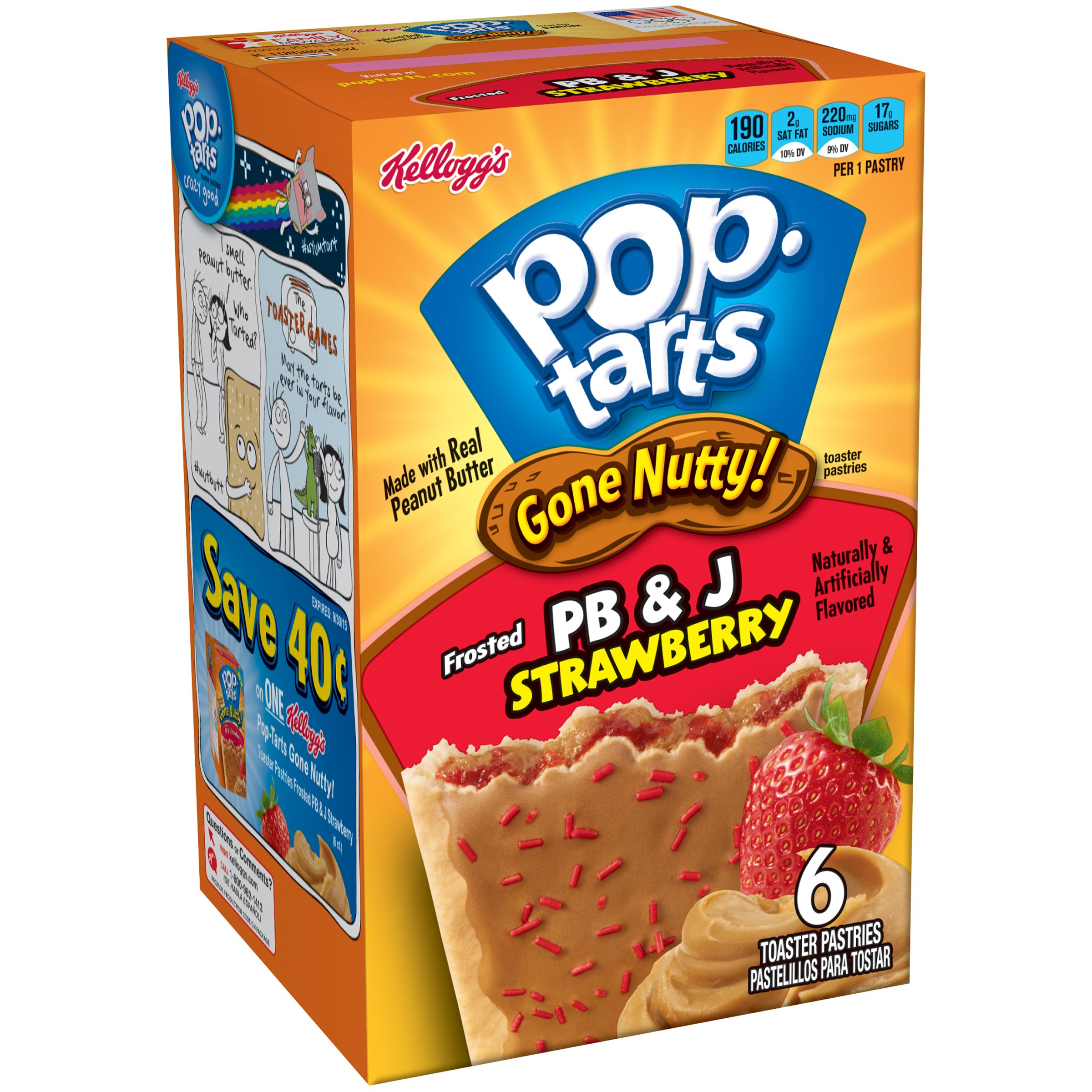 Kellogg's Pop-Tarts PB & J Strawberry Toaster Pastries - Shop Toaster ...