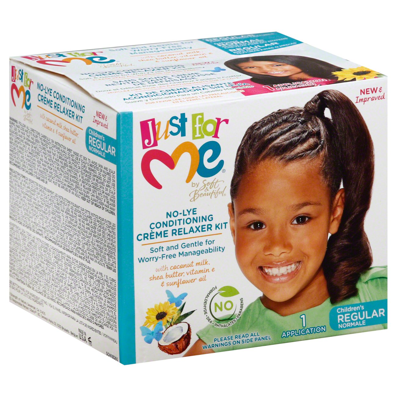 Just For Me No-Lye Conditioning Creme Relaxer Kit, Regular - Shop Hair ...