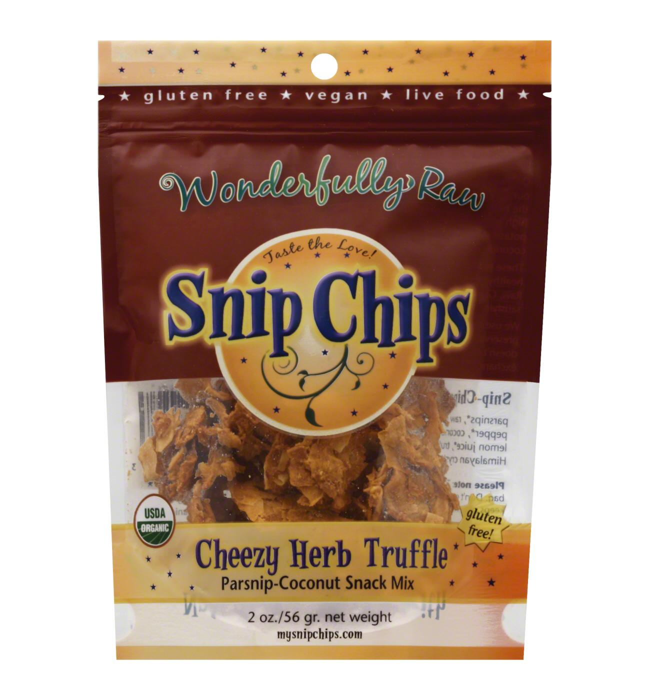 Wonderfully Raw Cheezy Herb Truffle Snip Chips - Shop Chips at H-E-B