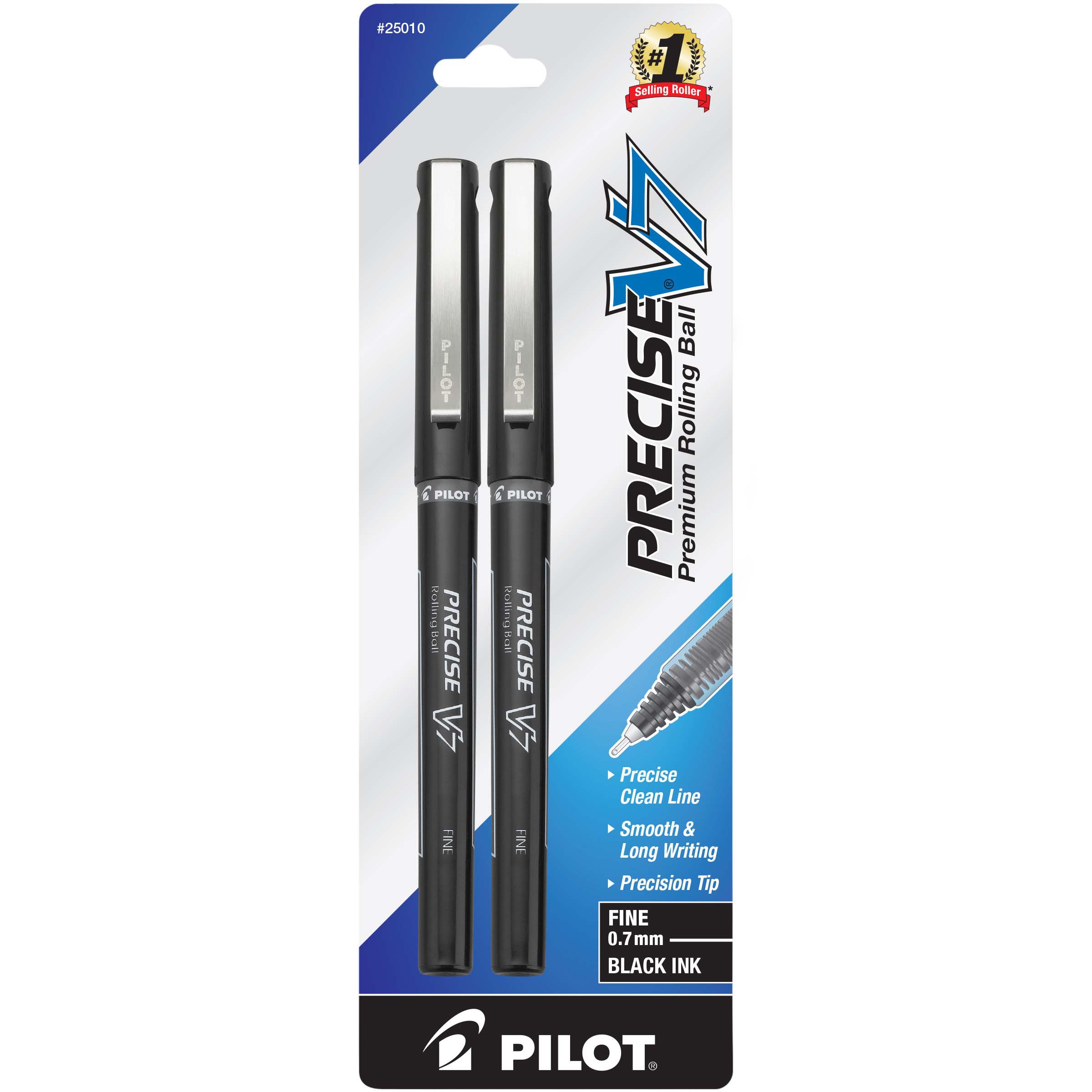 Pilot Precise V7 0.7mm Premium Rolling Ball Pens - Black Ink - Shop ...