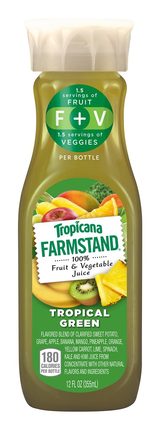 Tropicana Farmstand Fruit & Vegetable Juice, Tropical Green - Shop ...