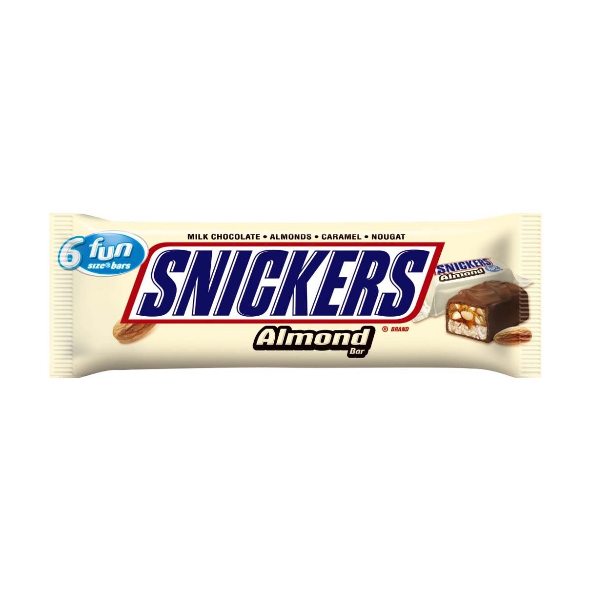 Snickers Snickers, Almond Fun Size Chocolate Candy Bars, 6 Ct - Shop ...