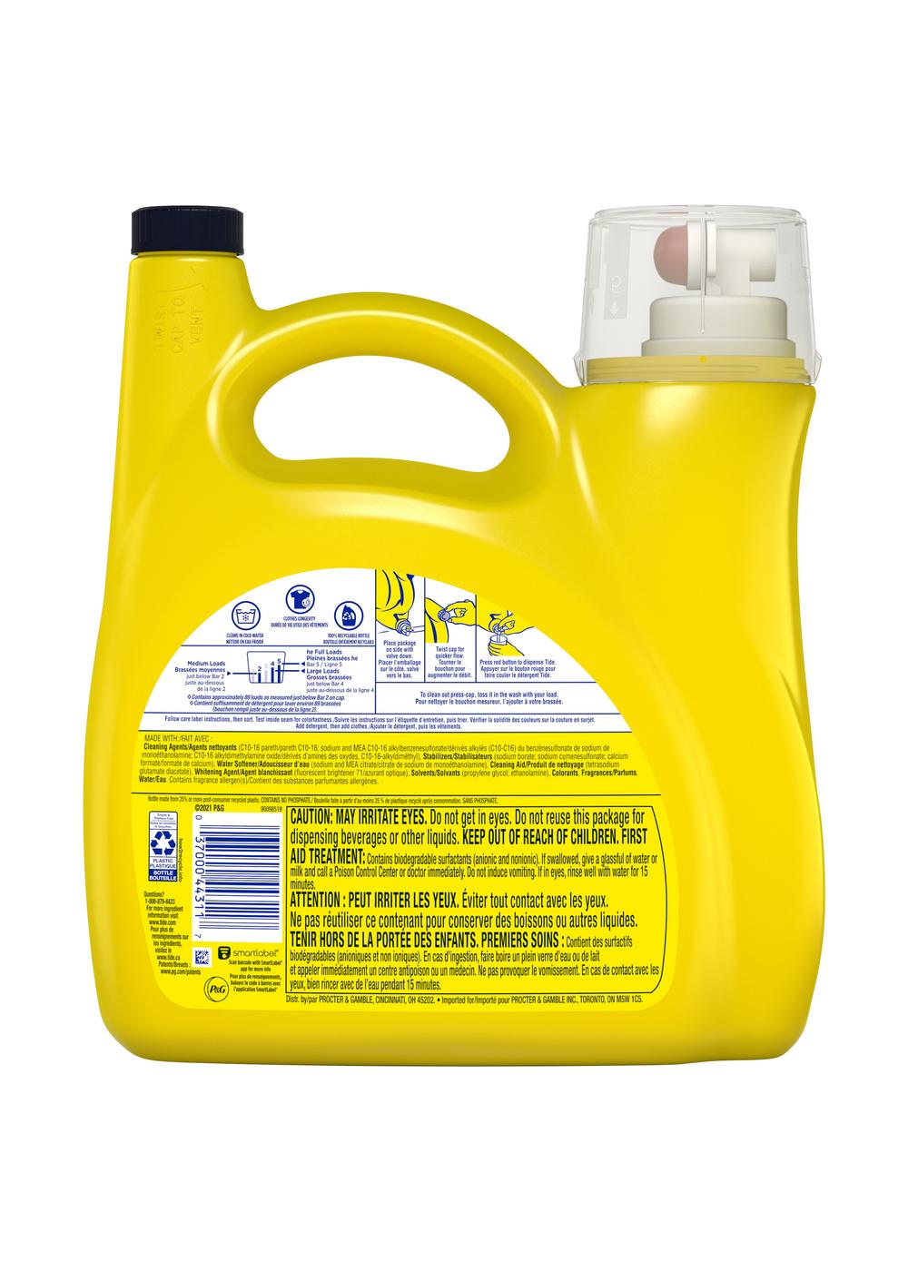 Tide Simply Clean & Fresh HE Liquid Laundry Detergent, 89 Loads ...