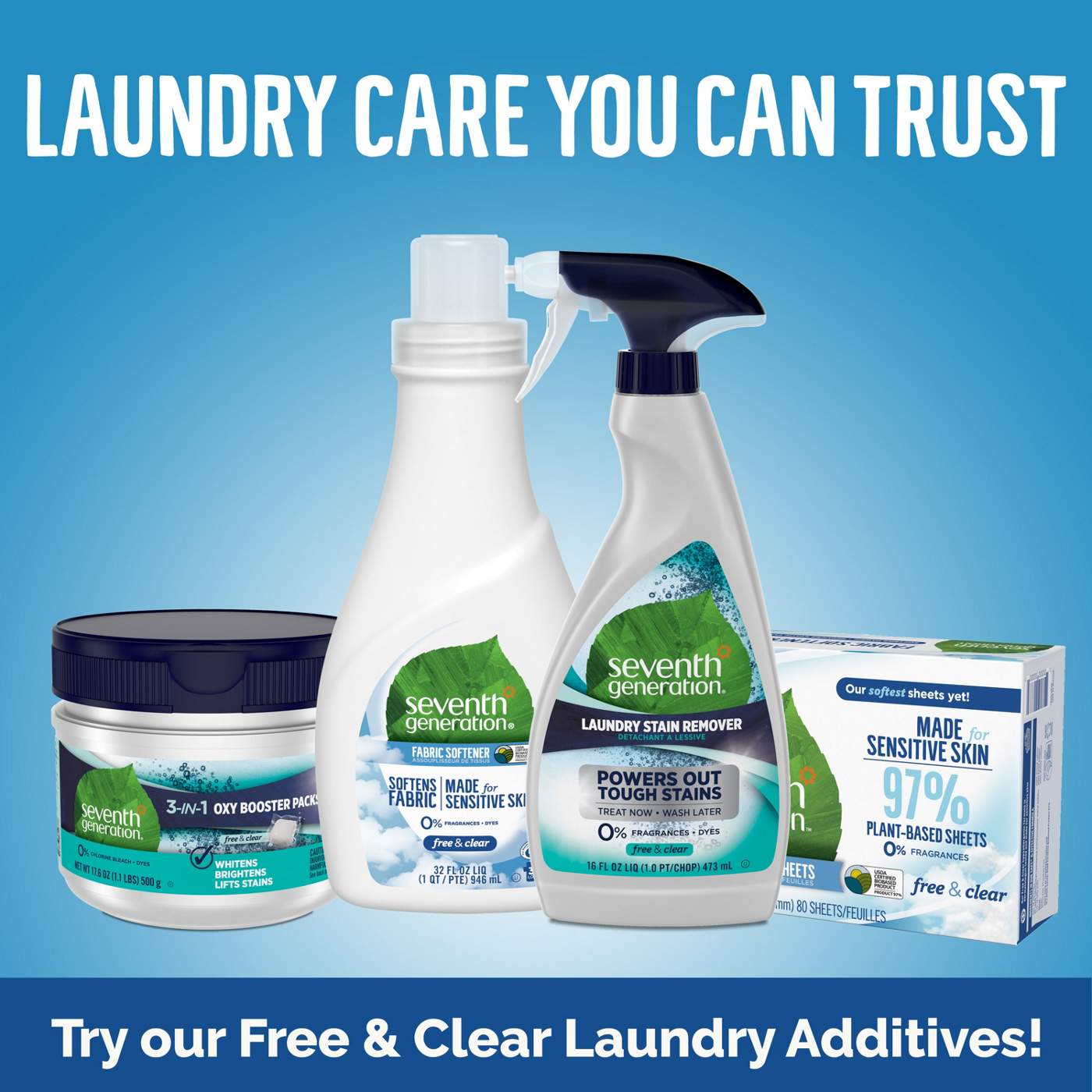 Seventh Generation HE Liquid Laundry Detergent, 90 Loads - Free & Clear ...