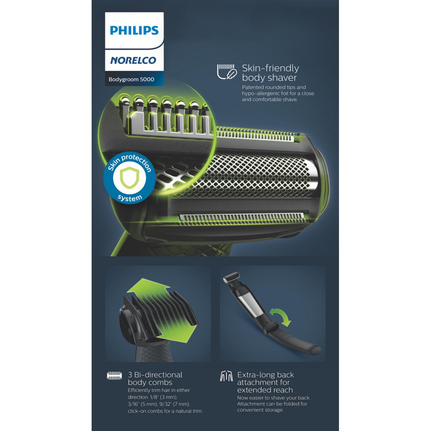 Philips Norelco Bodygroom Series 5000 Trim & Shave with Extended Reach ...