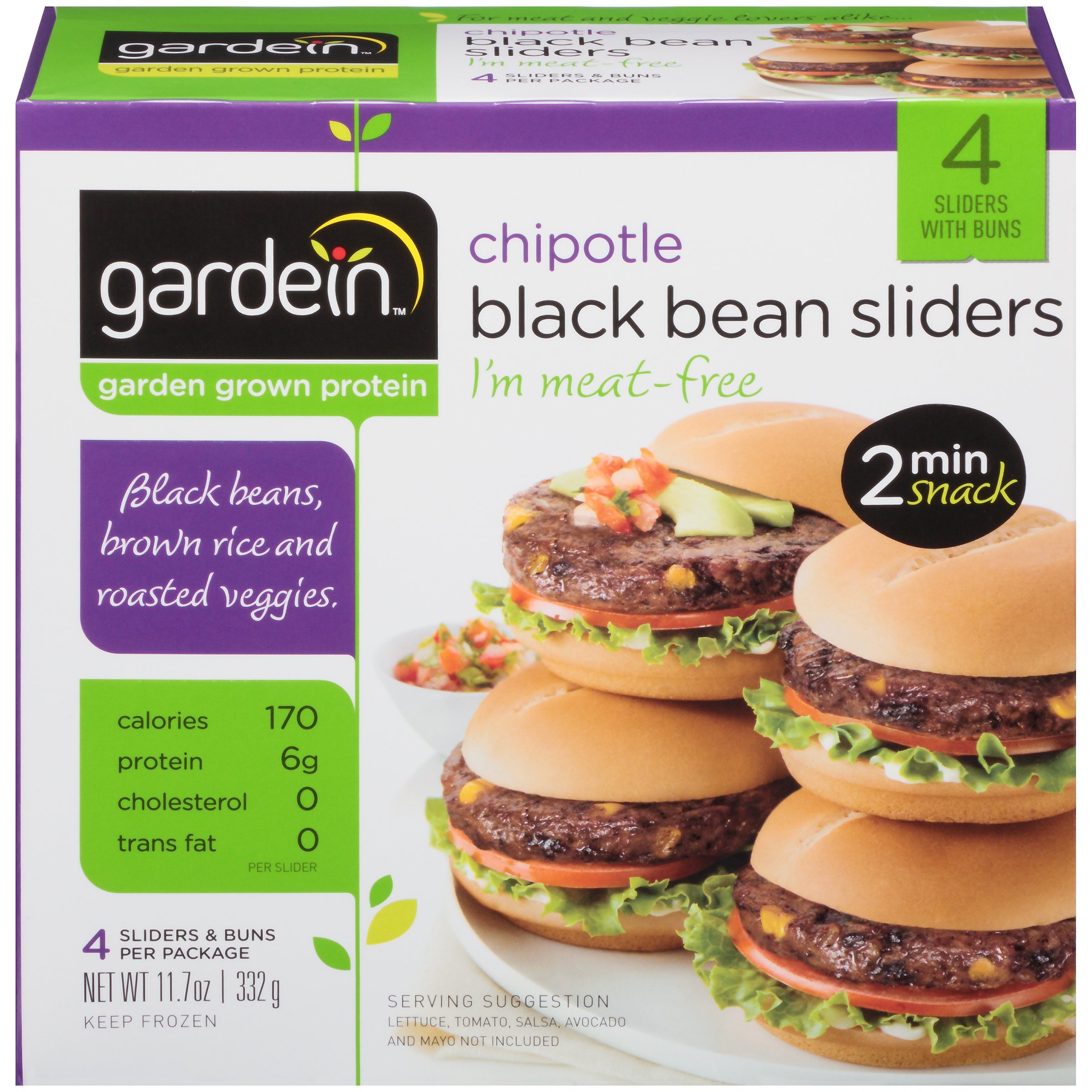 Gardein Chipotle Black Bean Sliders Meat-free - Shop Meat alternatives ...