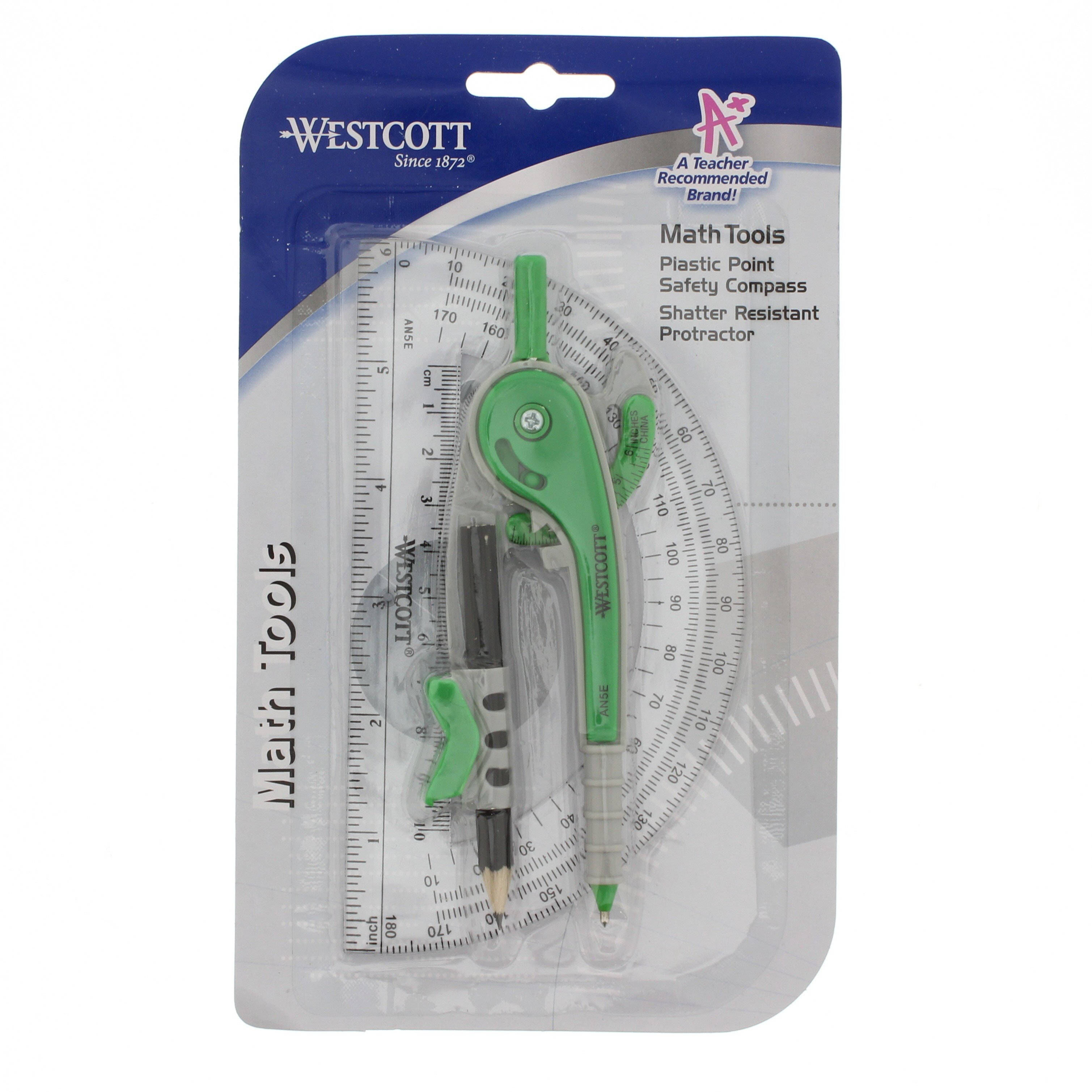 Westcott Protractor and Compass Set, Assorted Colors - Shop Tools ...