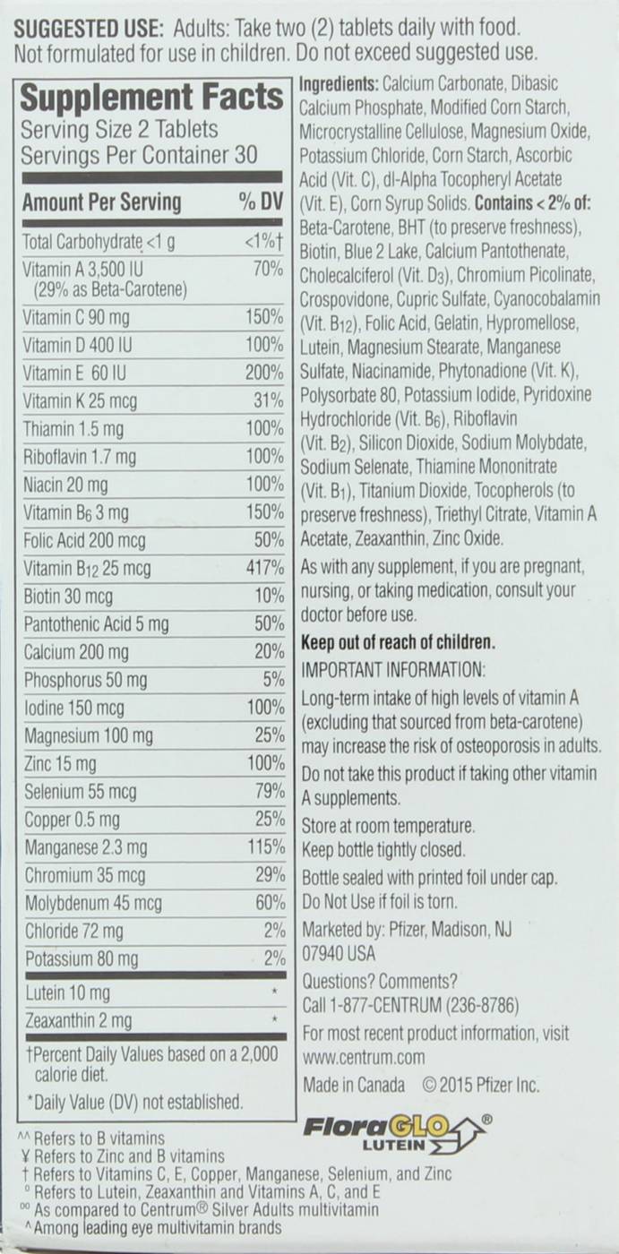 Centrum Silver Plus Vision Tablets - Shop Multivitamins at H-E-B