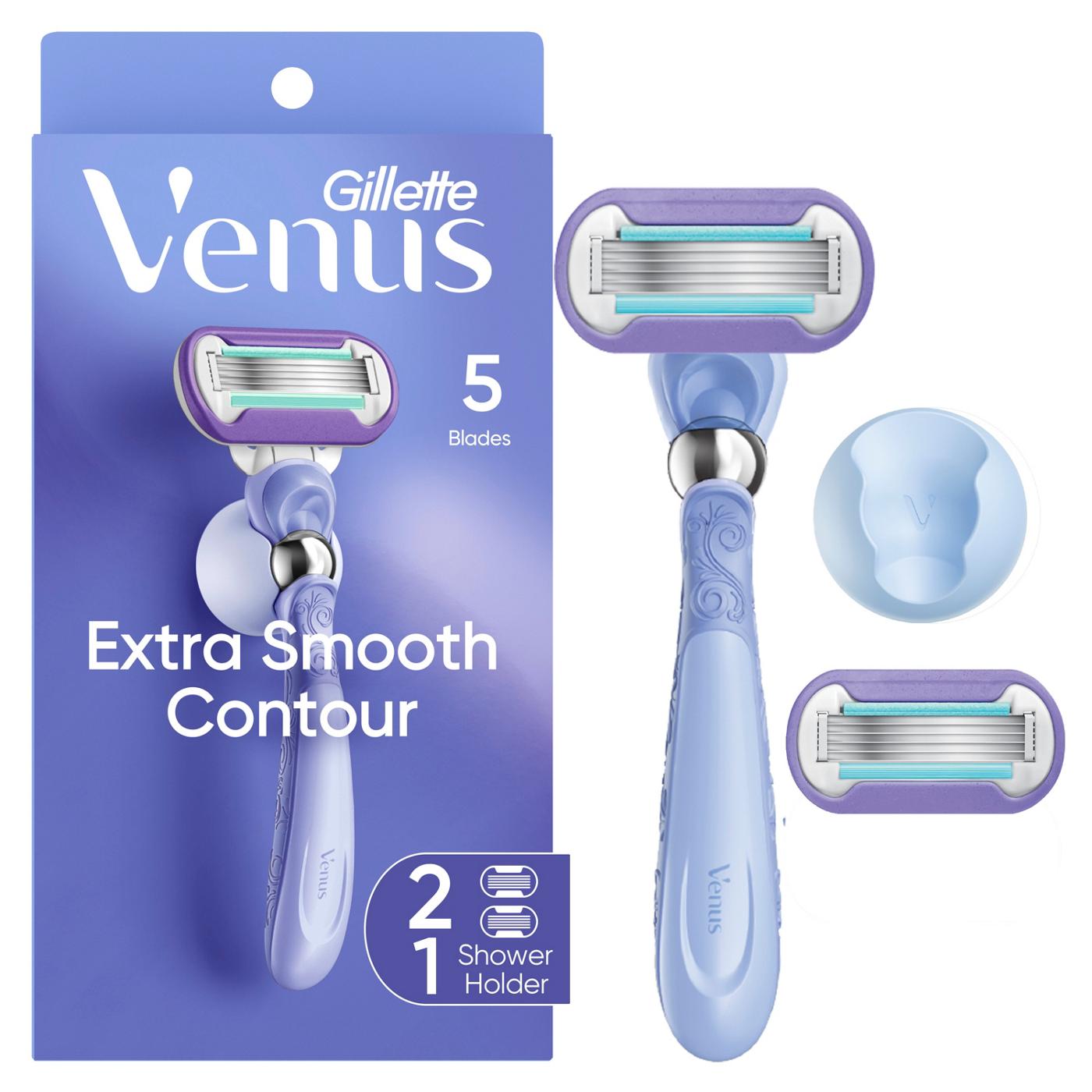 Gillette Venus Deluxe Smooth Swirl Women's Razor Handle + 2 Blade ...