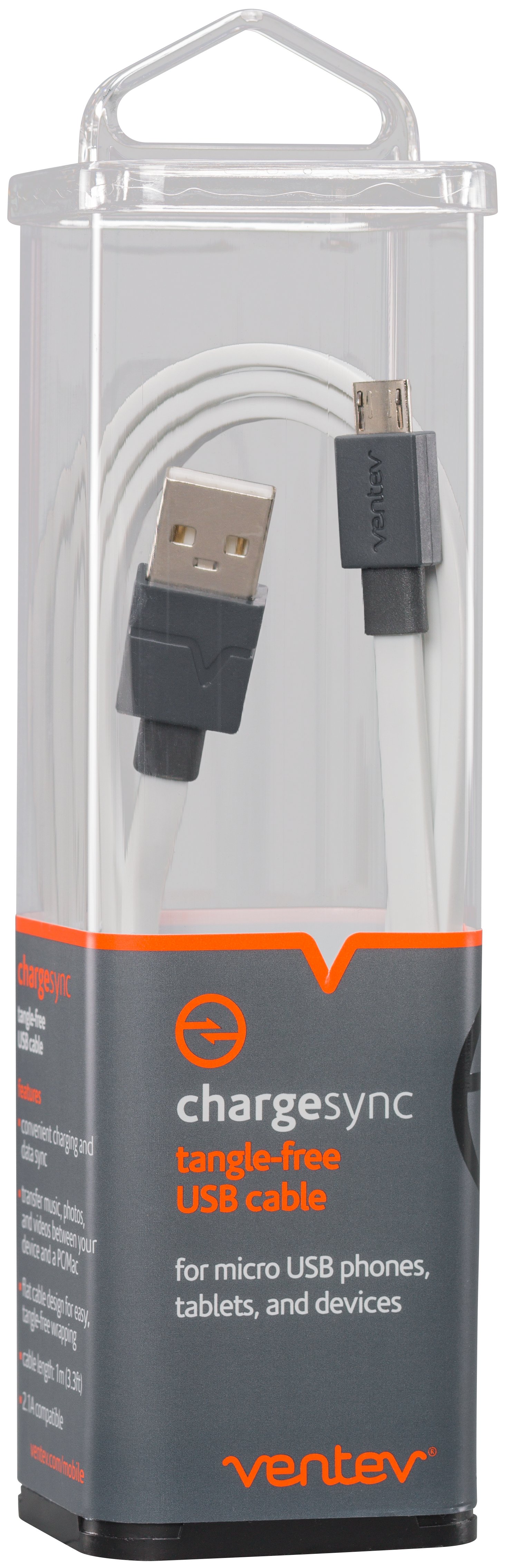 Ventev White Chargesync Micro USB Cable - Shop Phone chargers at H-E-B