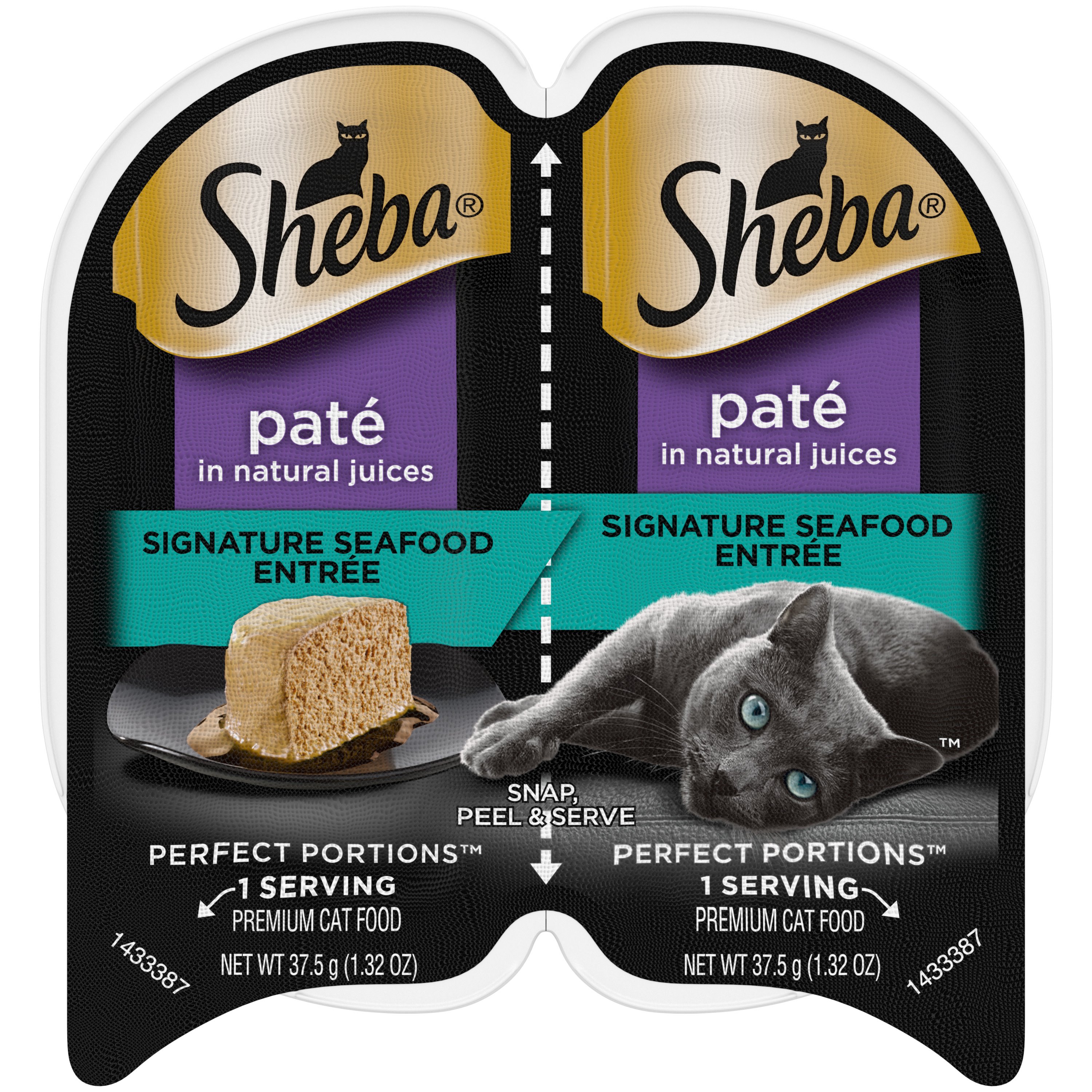 Sheba Perfect Portions Wet Cat Food Pate Twin-Pack Trays - Seafood ...