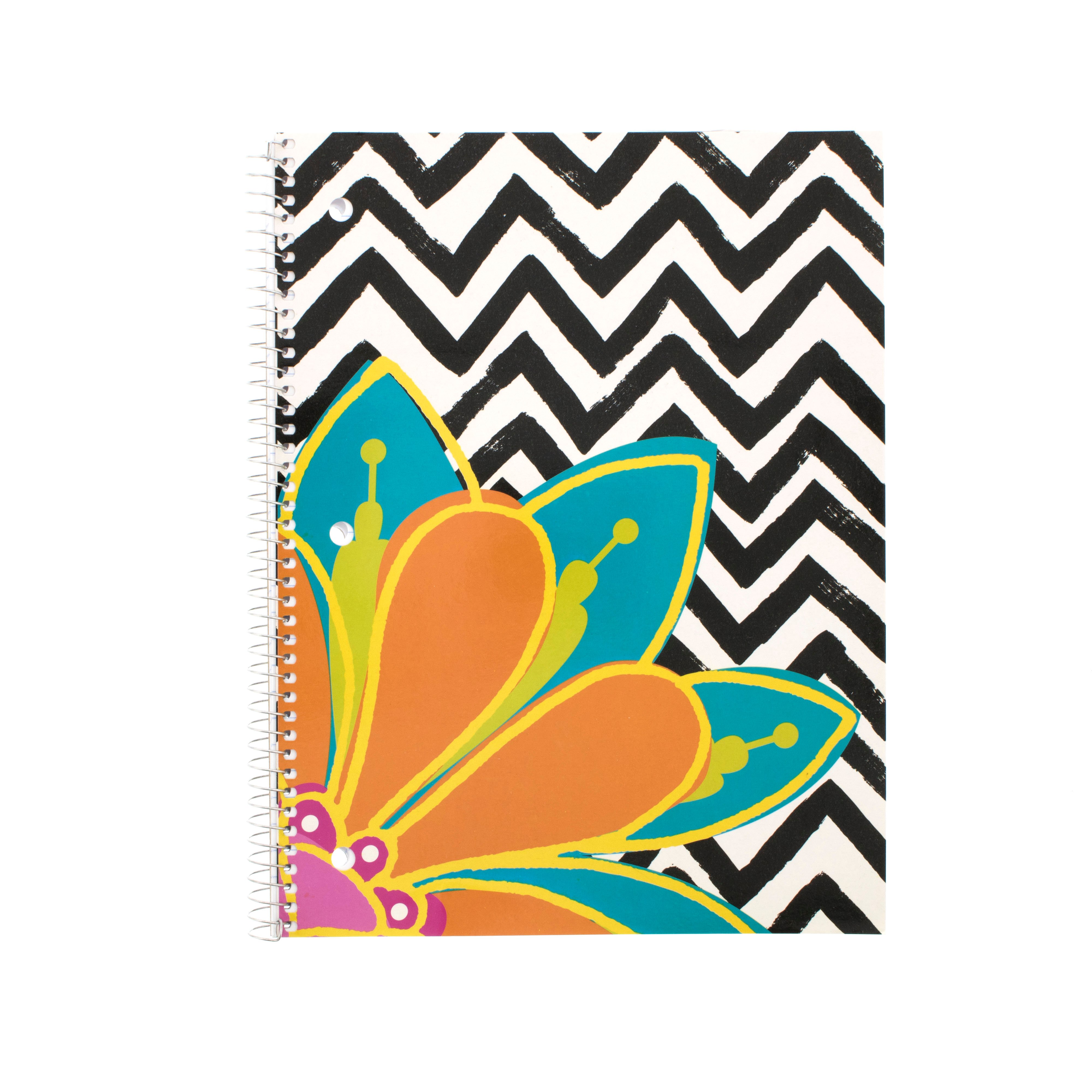 Unison Chevron Floral Wide Rule Fashion Spiral Notebook, Assorted ...