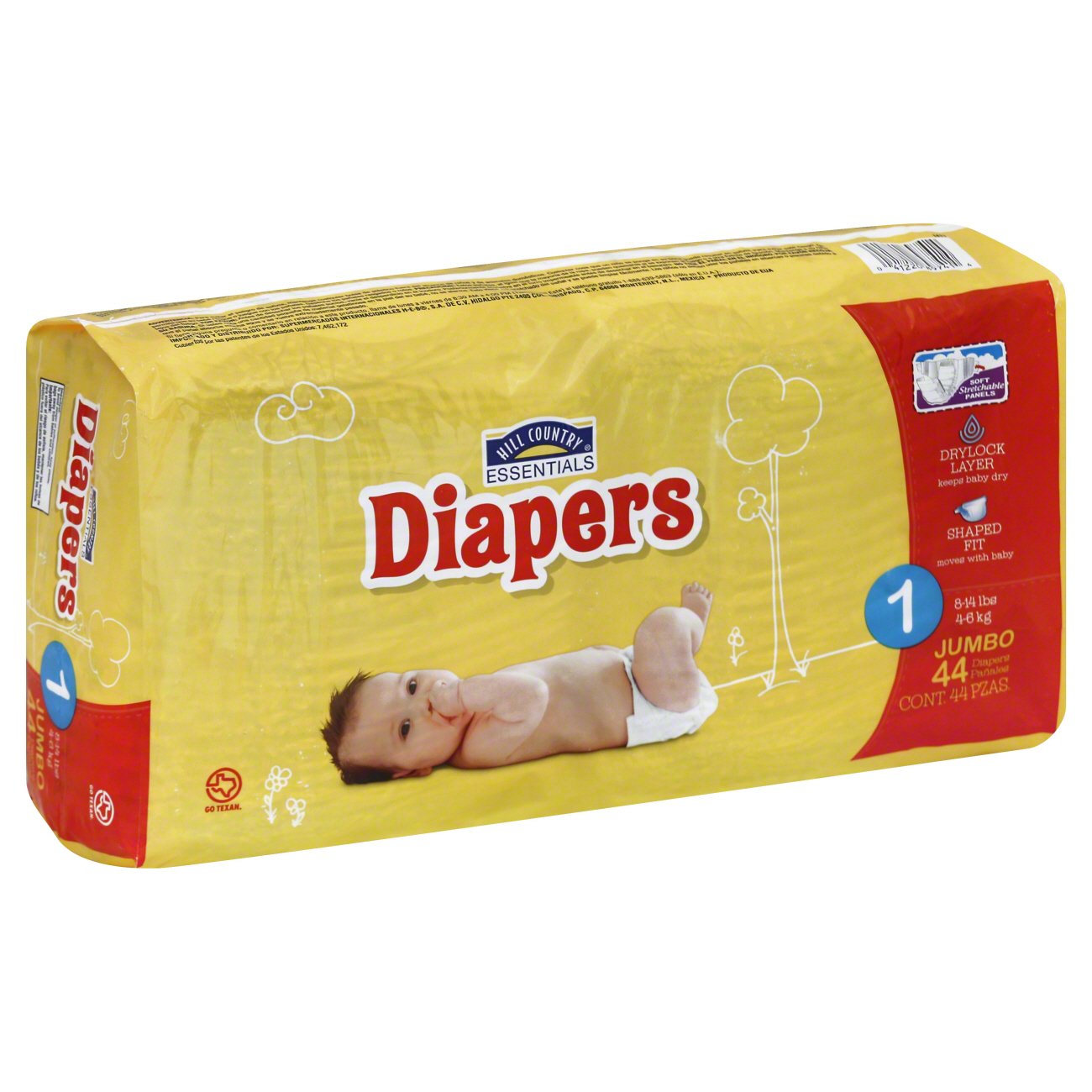Hill Country Essentials Jumbo Pack Diapers - Size 1 - Shop Diapers at H-E-B