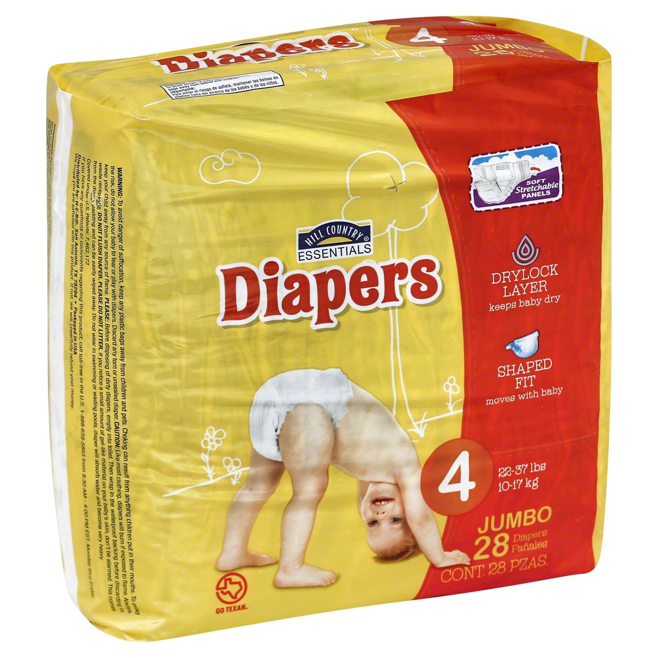 Hill Country Essentials Jumbo Pack Diapers - Size 4 - Shop Diapers at H-E-B