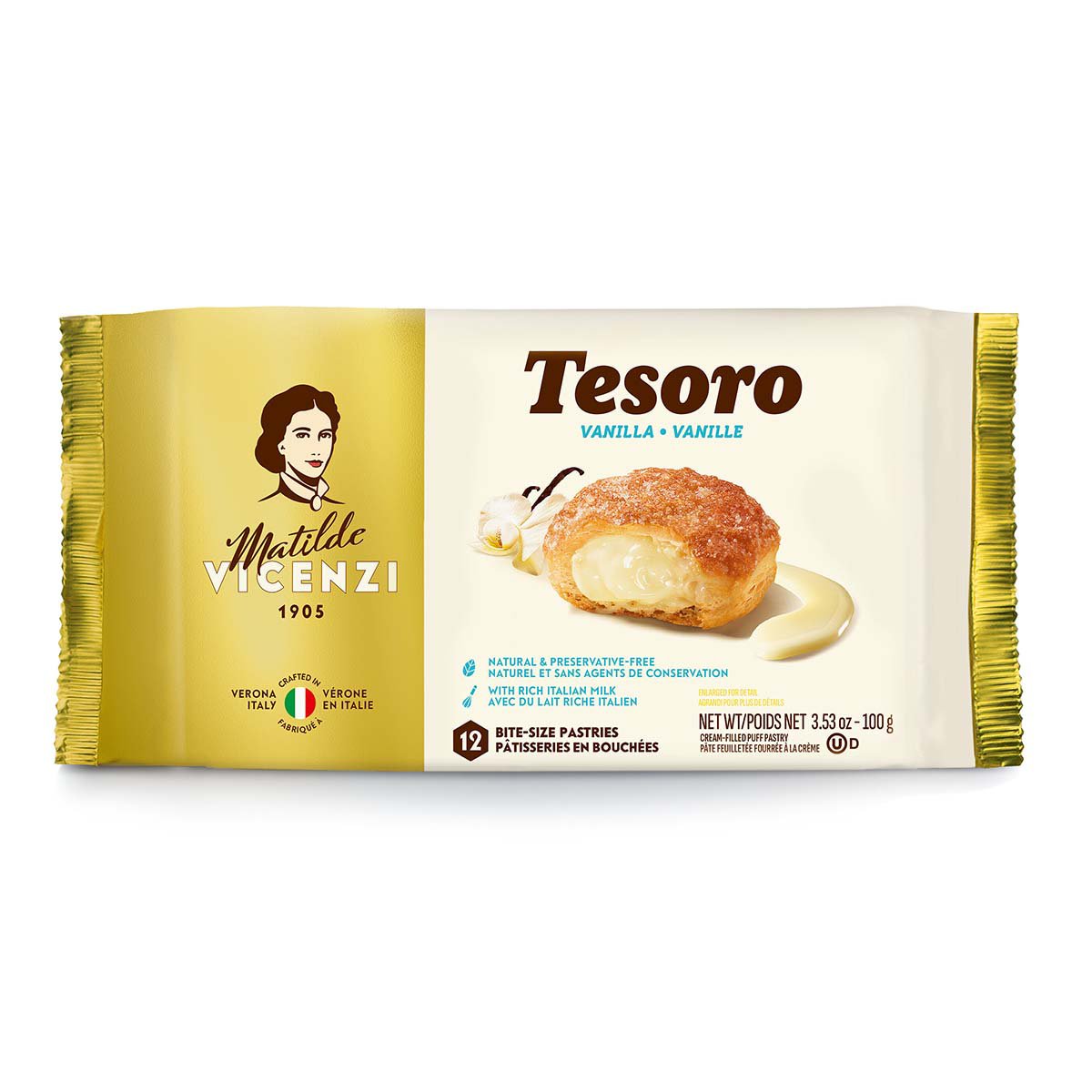 Vicenzi Tesoro Vanilla Cream Filled Puff Pastries - Shop Snacks & Candy ...