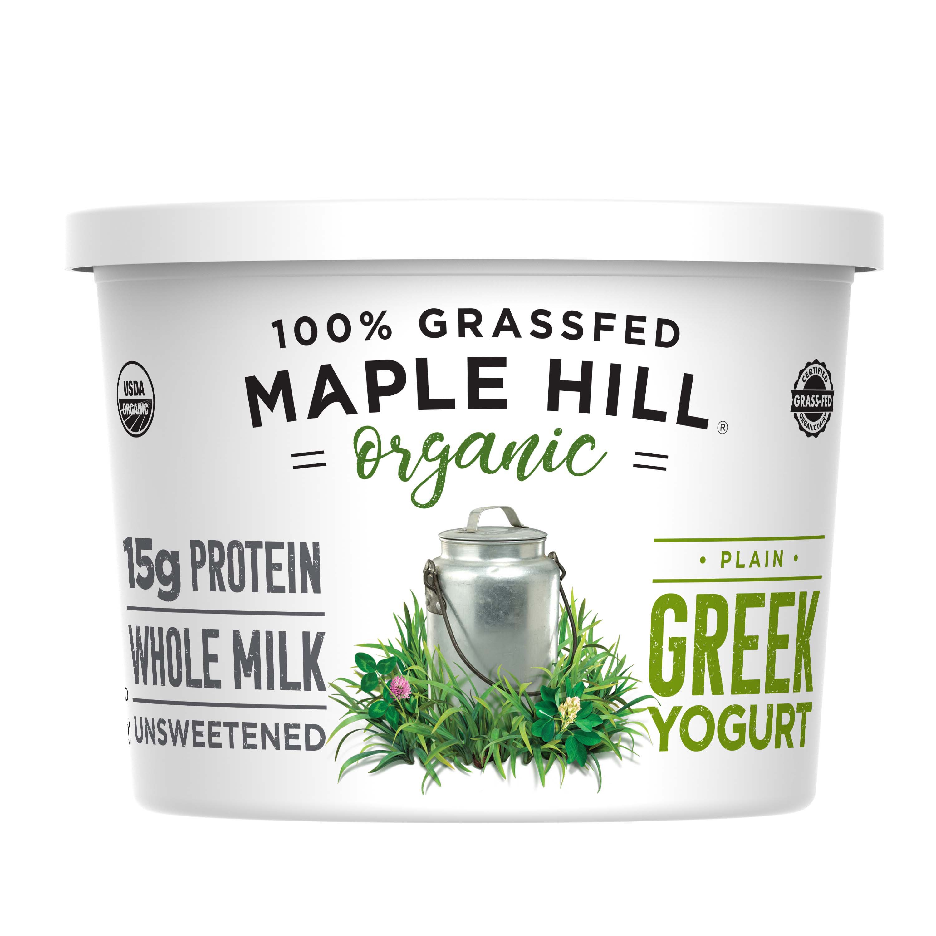Maple Hill Creamery Organic Whole Milk Greek Yogurt - Plain, 16 oz ...