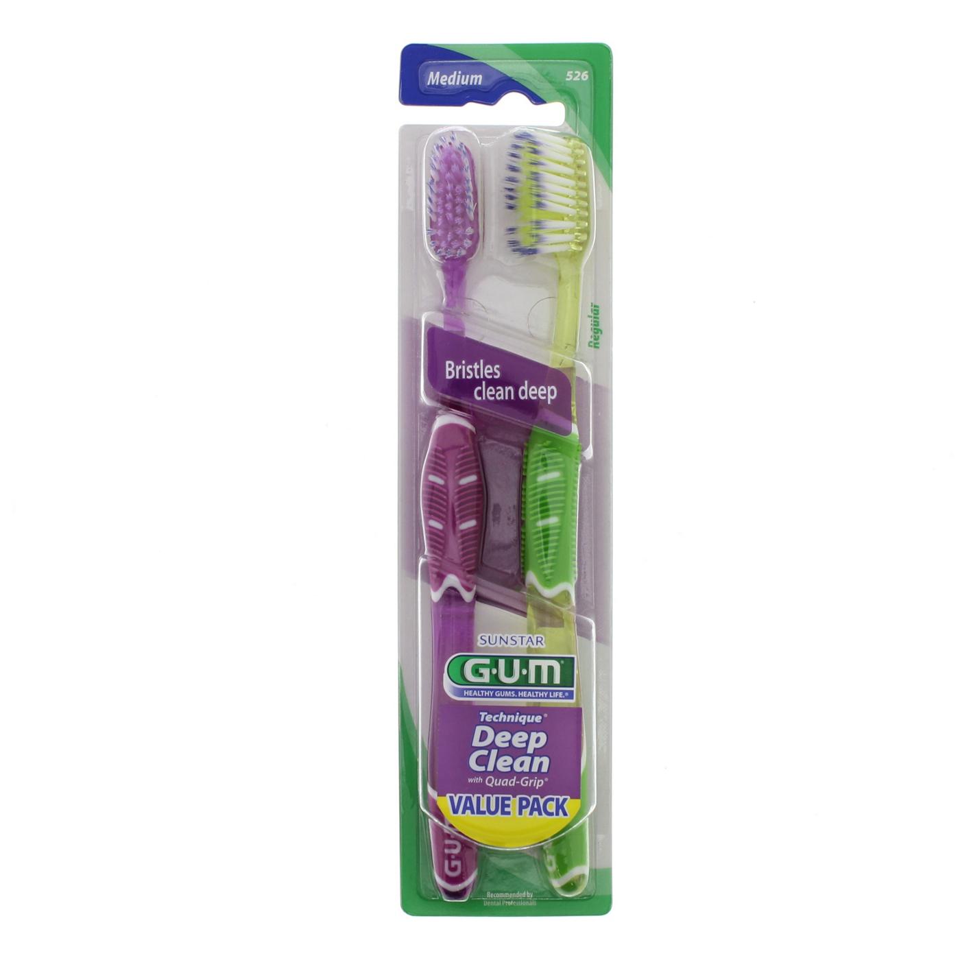 GUM Technique Deep Clean Full Medium Toothbrush - Colors May Vary ...