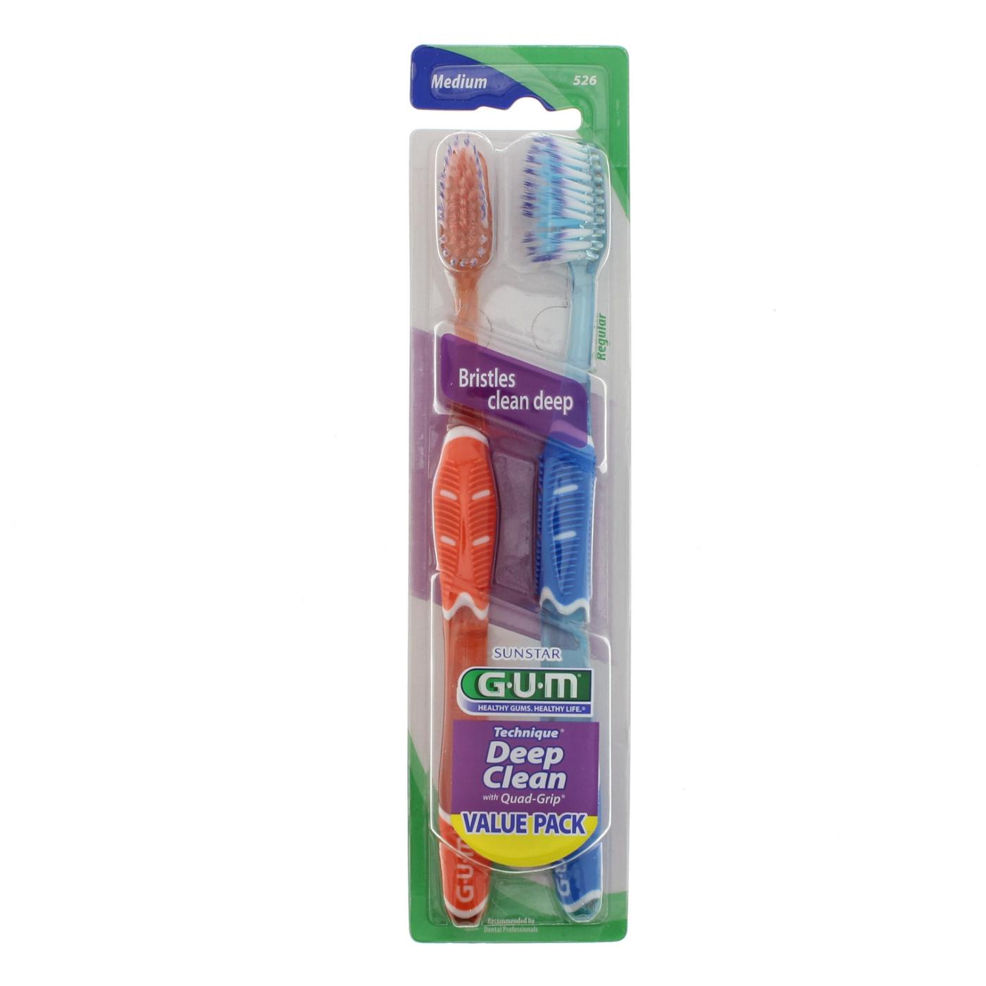 GUM Technique Deep Clean Full Medium Toothbrush - Colors May Vary ...