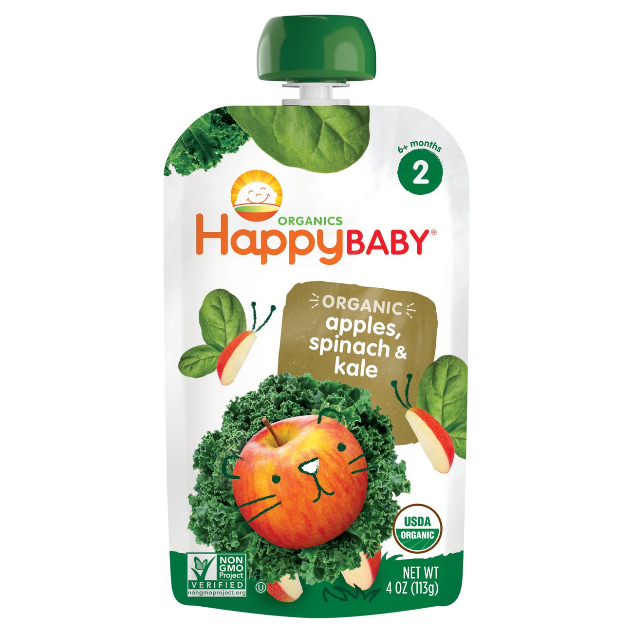 Happy Baby Organics Stage 2 Pouch - Apple Spinach & Kale - Shop Baby ...