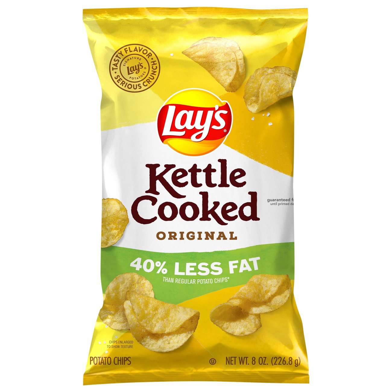 Lays Kettle Cooked 40 Less Fat Original Potato Chips Shop Chips At H E B