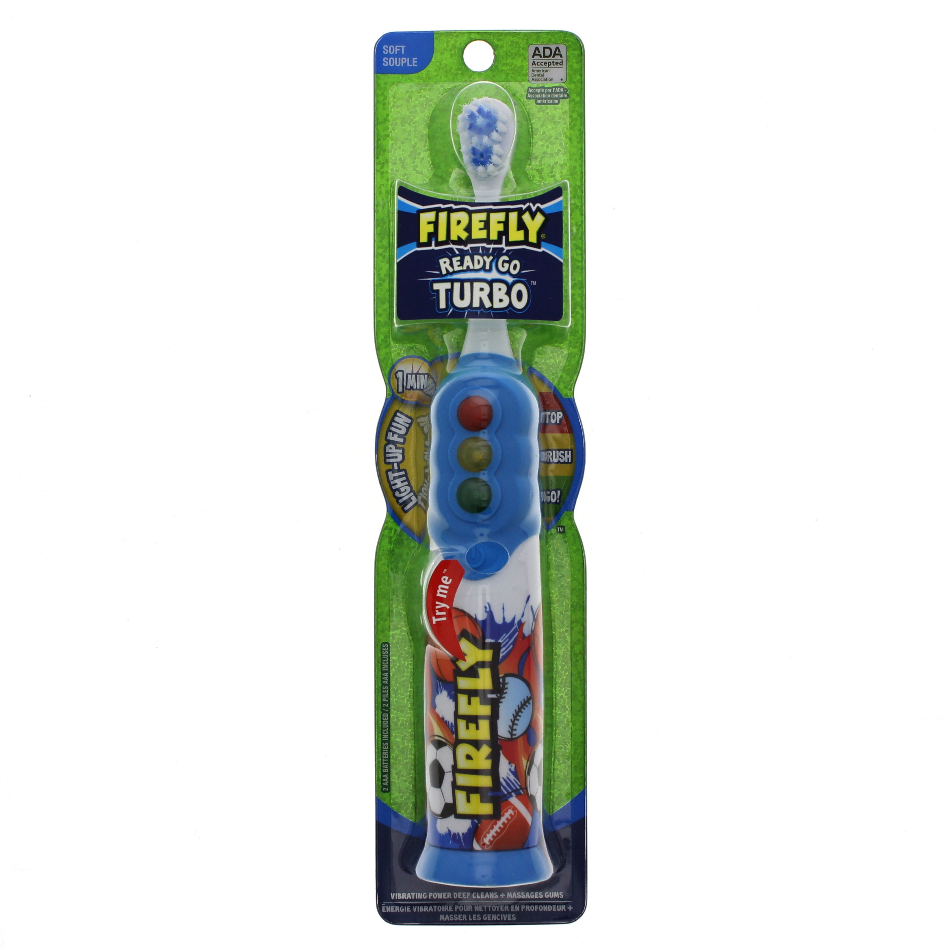 Firefly Ready Go Turbo, Soft Kids Battery Power Toothbrush, Assorted ...