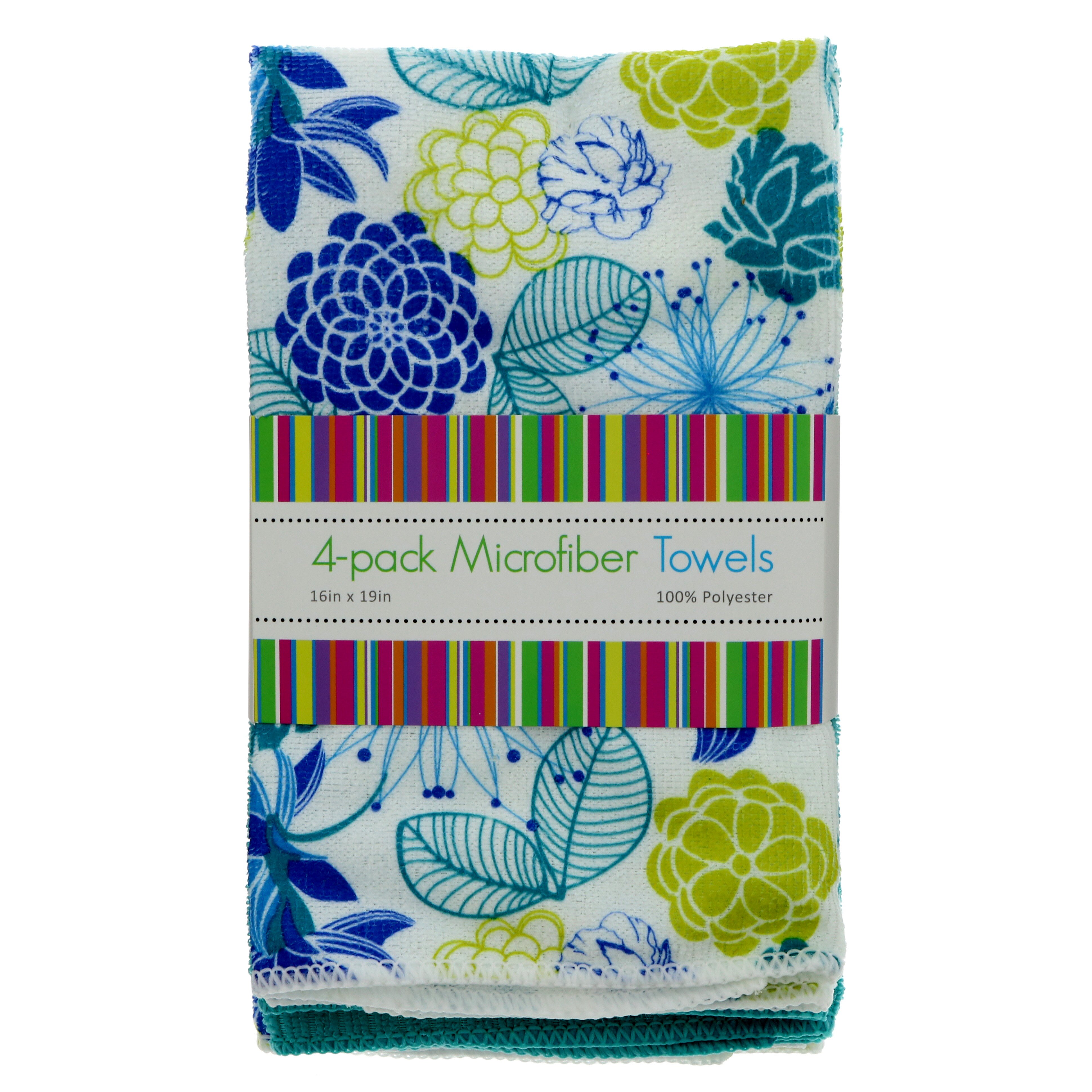 Kitchen Trends Microfiber Towels, Assorted Colors & Designs - Shop ...