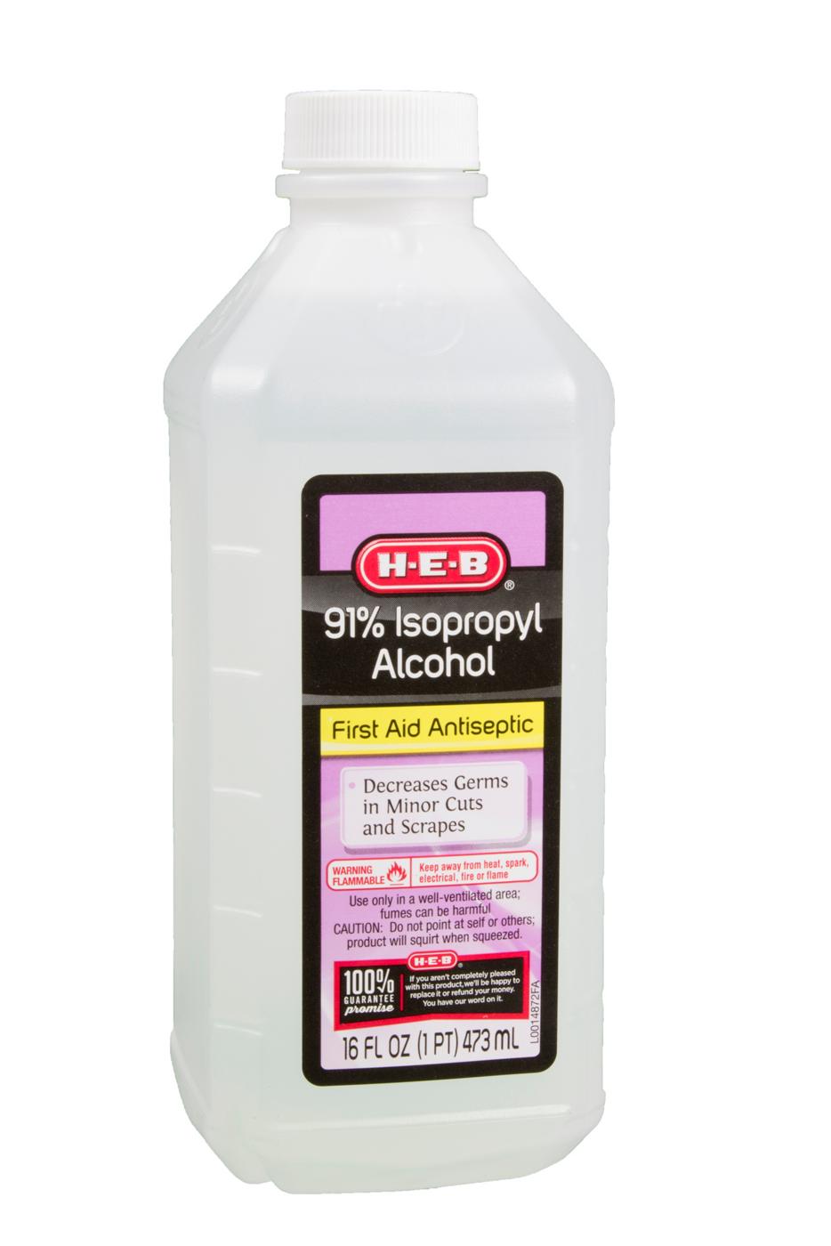 H-E-B 91% Isopropyl Alcohol First Aid Antiseptic - Shop Antiseptics ...