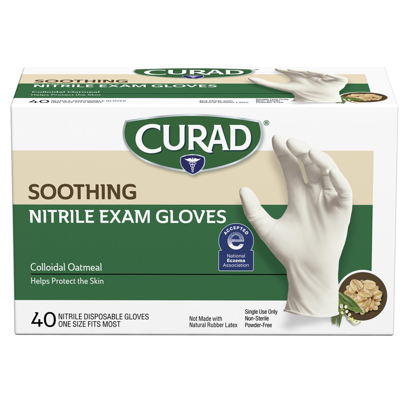 Curad Naturals Soothing Nitrile Exam Gloves - Colloidal Oatmeal - Shop ...