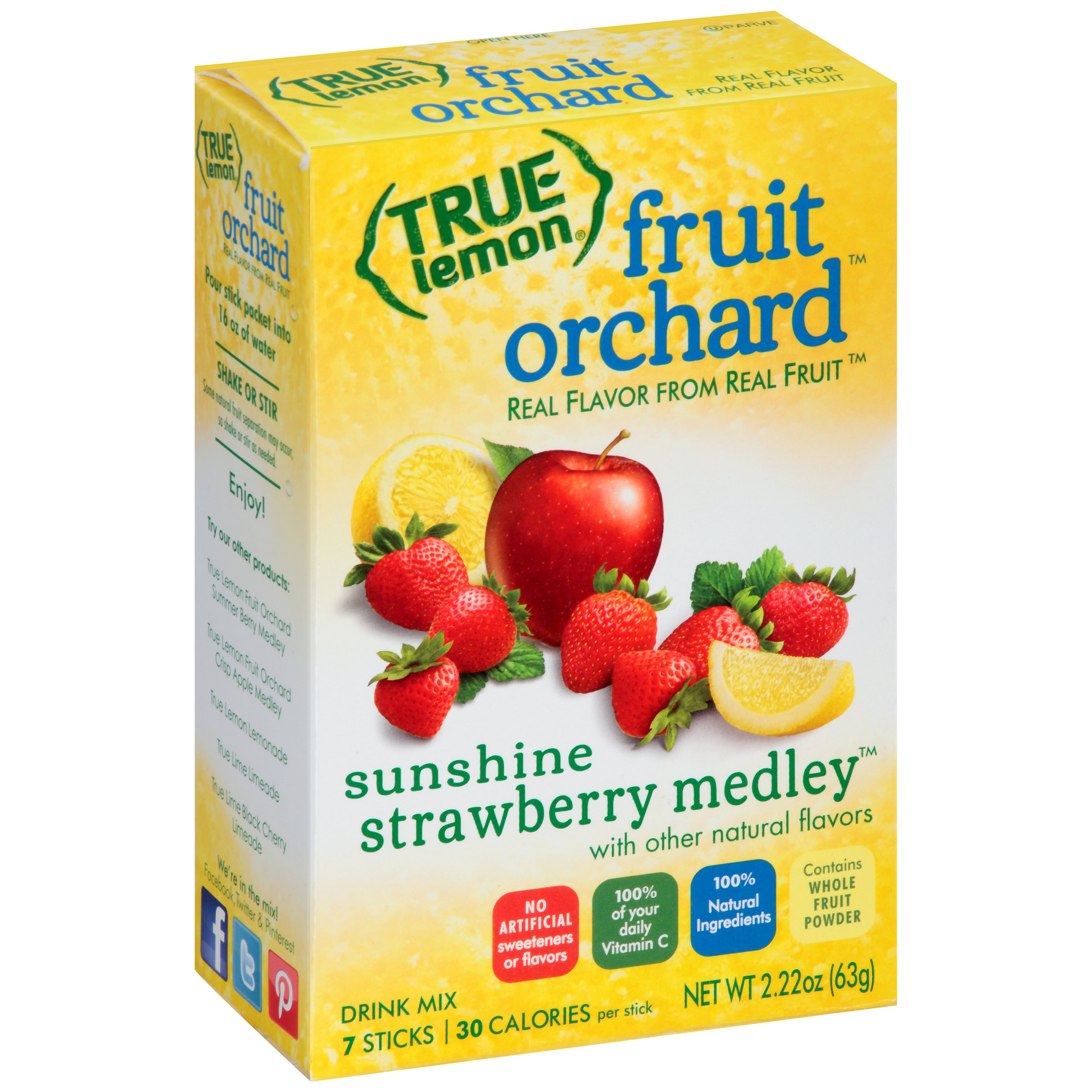 True Lemon Fruit Orchard Drink Mix, Sunshine Strawberry Medley - Shop ...