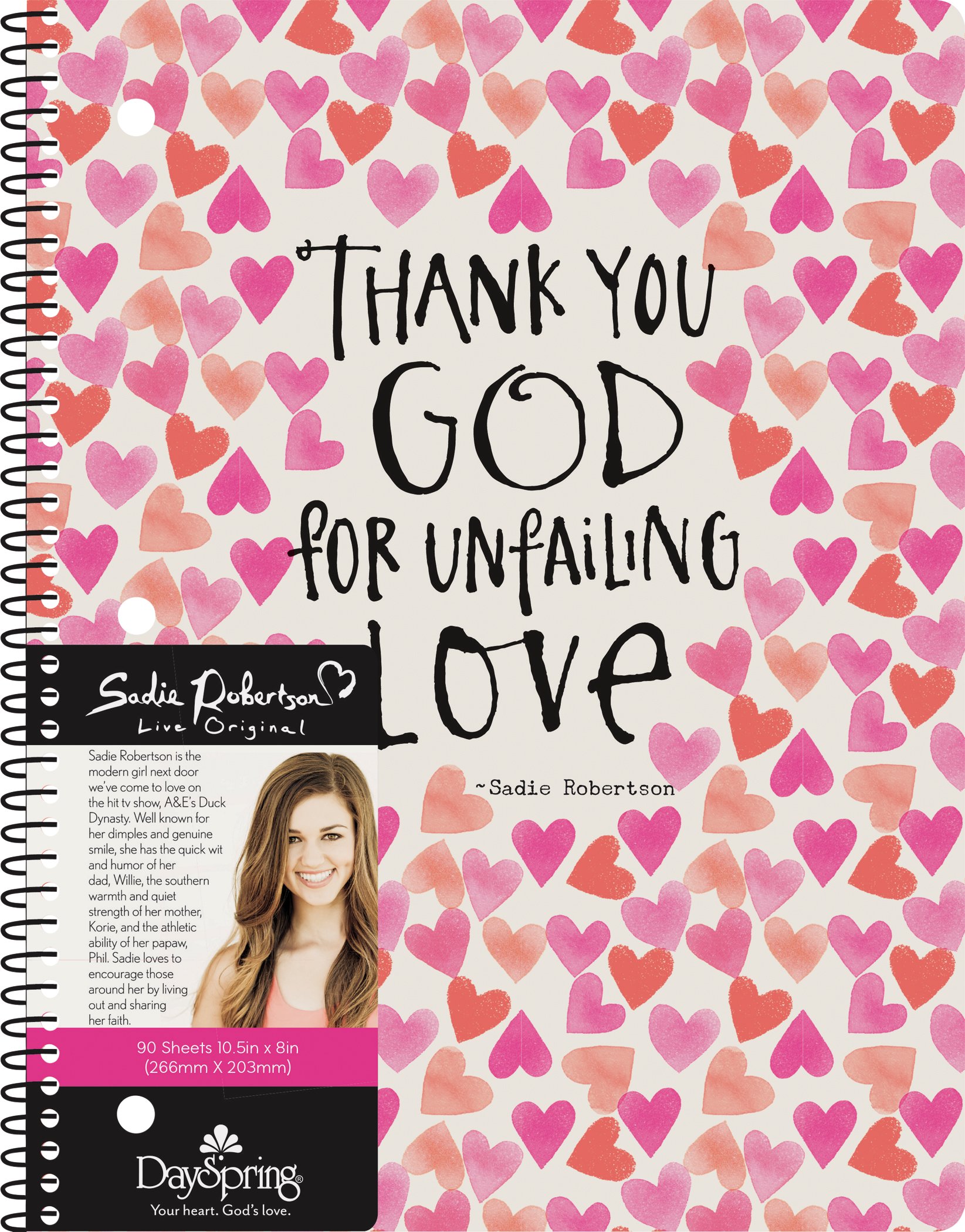 Dayspring Spiral Bound Notebook, One Subject - 8" x 10 1/2", Thank You ...