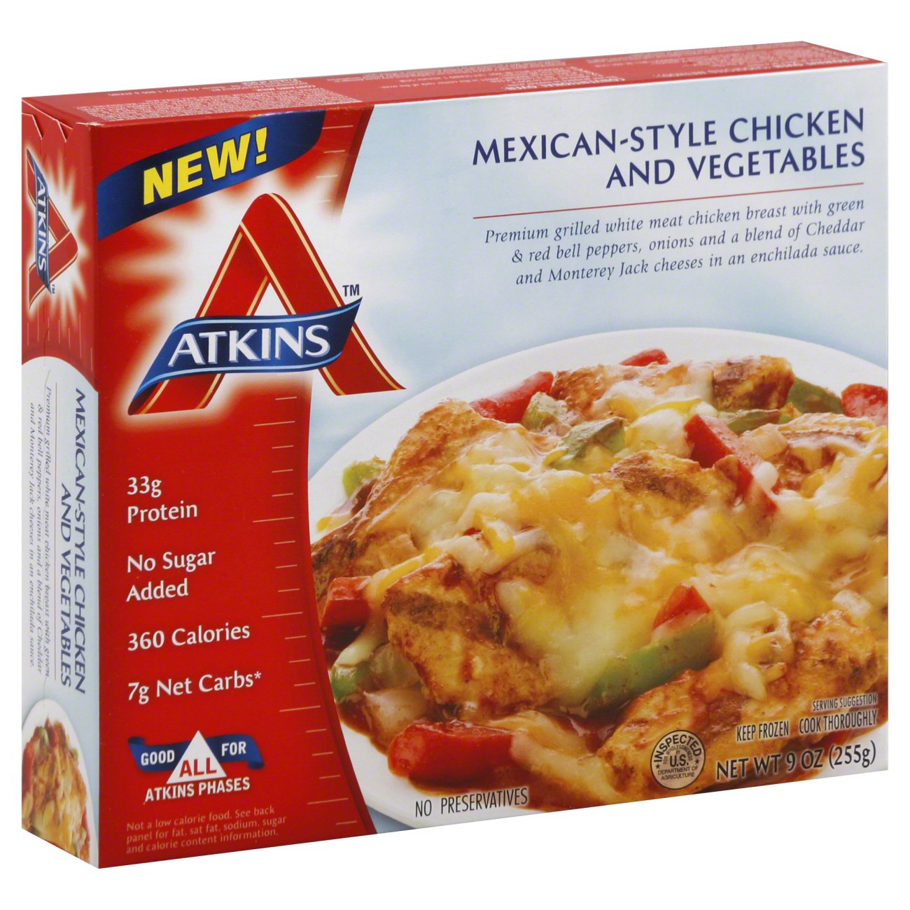 Atkins Mexican-Style Chicken and Vegetables Frozen Entree - Shop Meals ...
