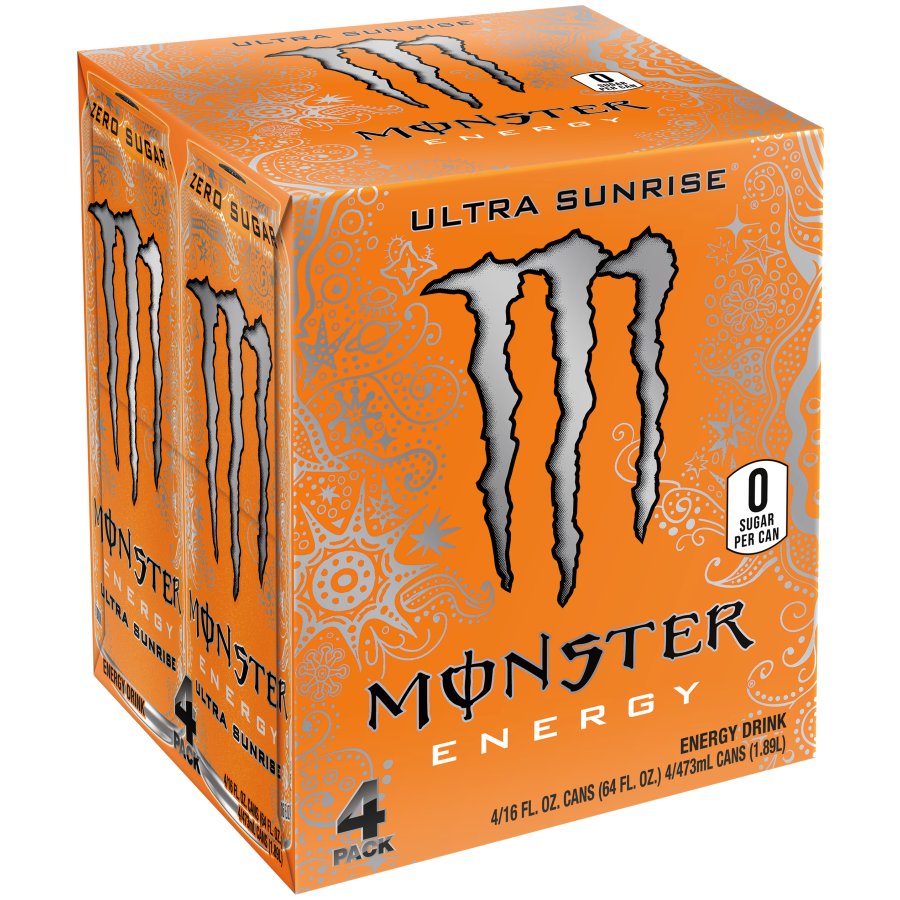 Monster Energy Ultra Sunrise, Sugar Free Energy Drink, 16 oz. Cans ...