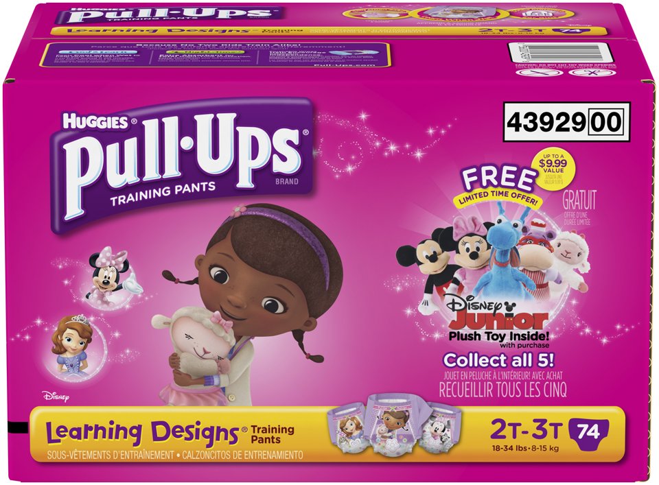Pull-Ups Learning Designs Girls Training Pants with Plushie, 74 Count ...