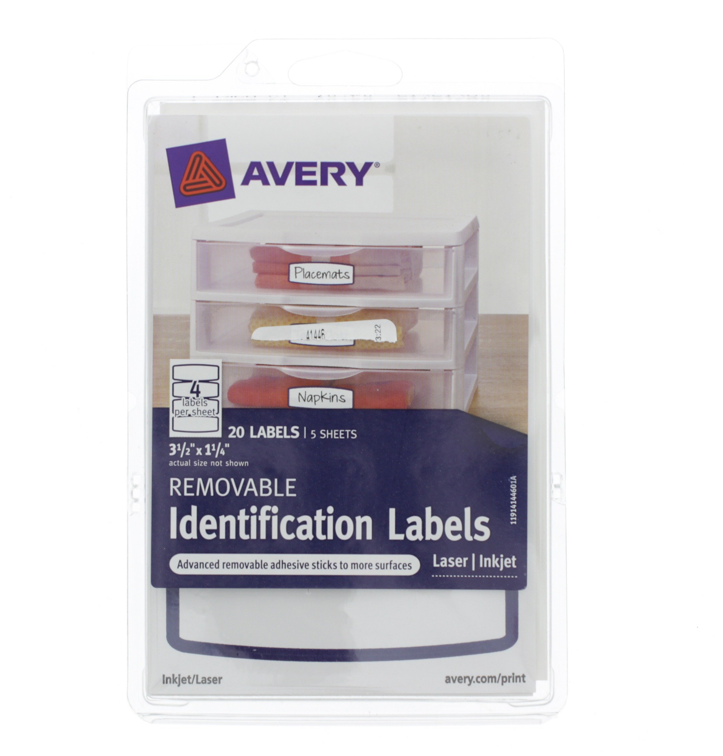 Avery Removable Identification Labels 3-1/2" X 1-1/2" - Shop School ...