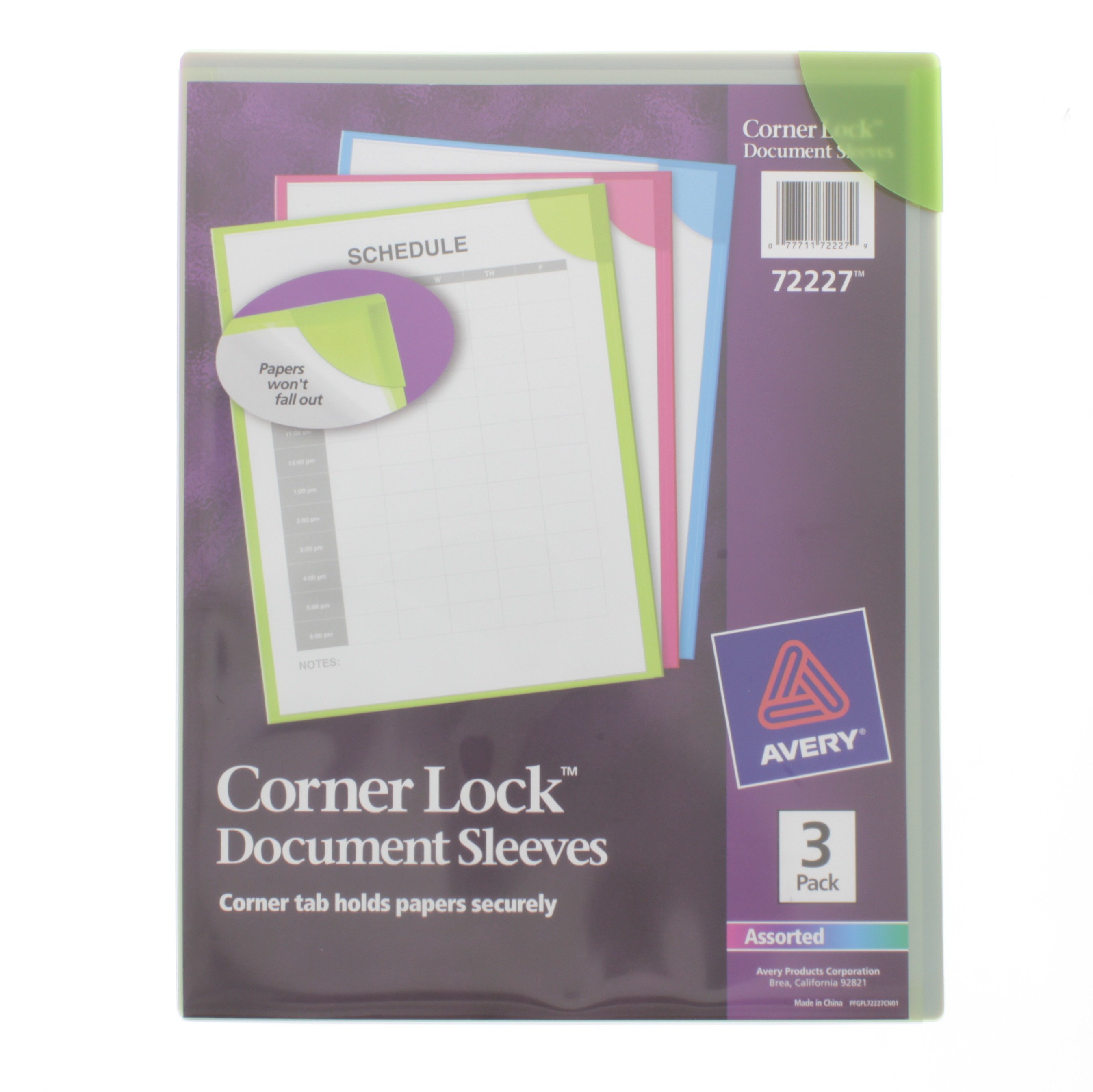 Avery Corner Lock Document Sleeves, Assorted Colors - Shop Folders at H-E-B