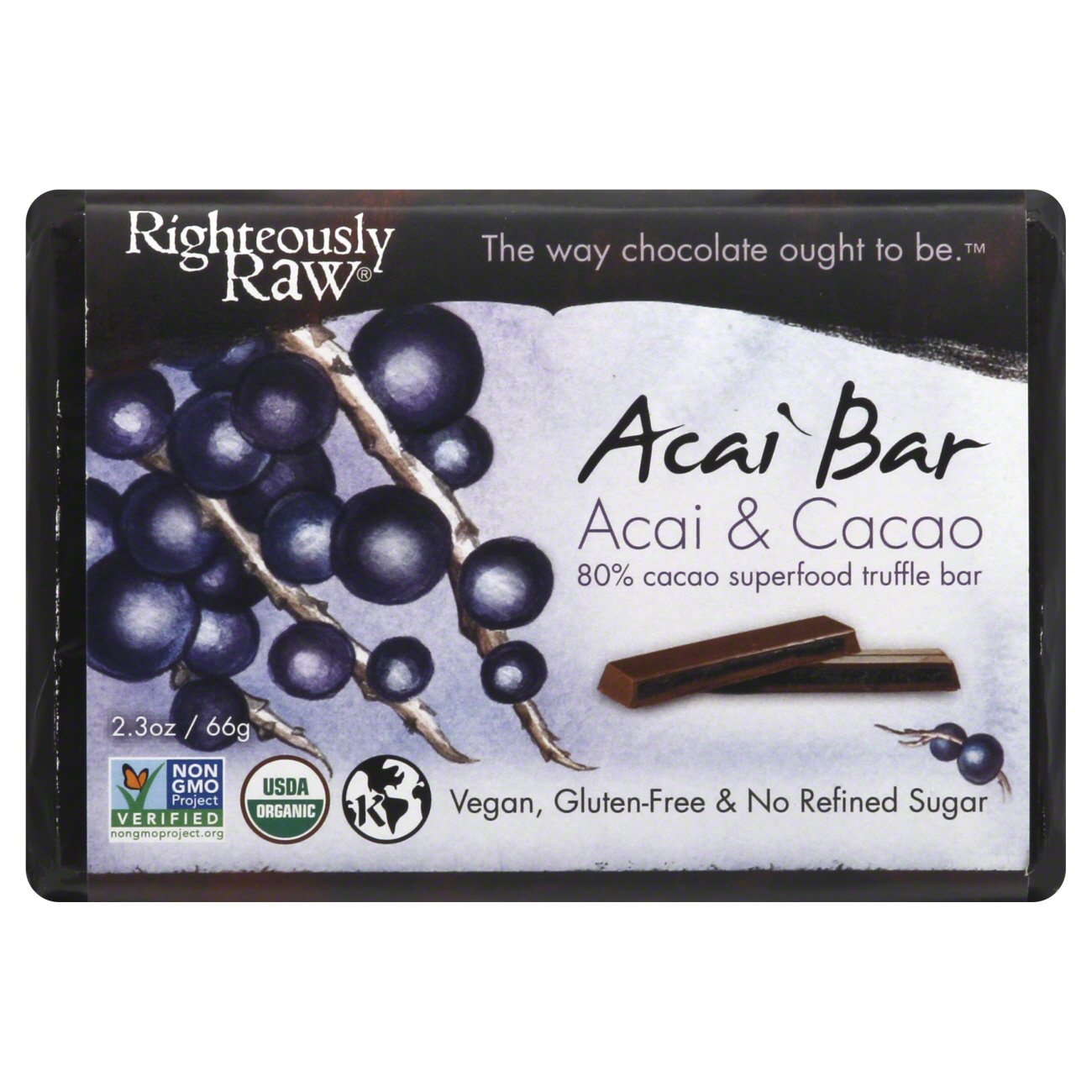 Righteously Raw Acai Bar Acai & Cacao Truffle Bar - Shop Candy at H-E-B
