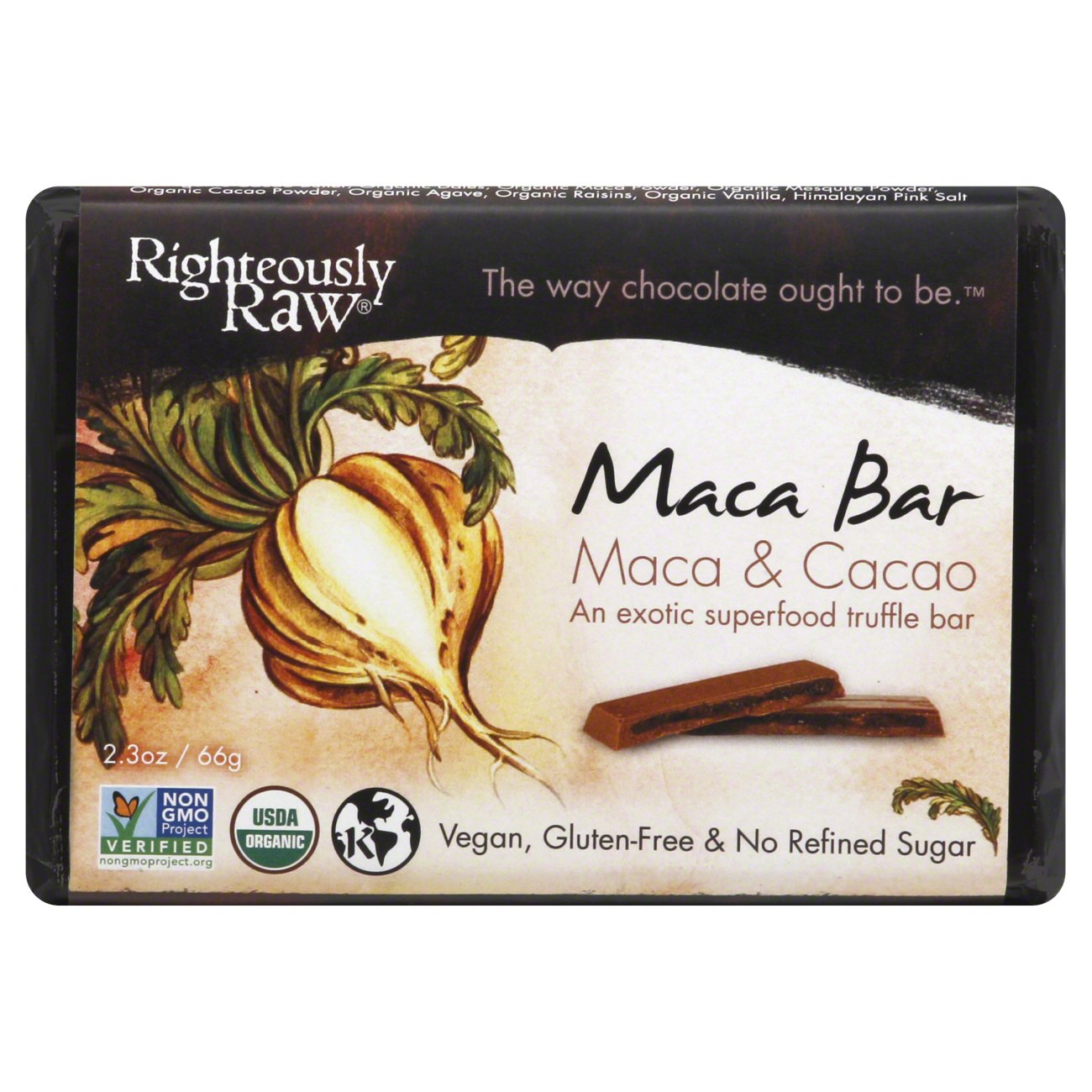 Righteously Raw Maca Bar Maca & Cacao Truffle Bar - Shop Granola ...