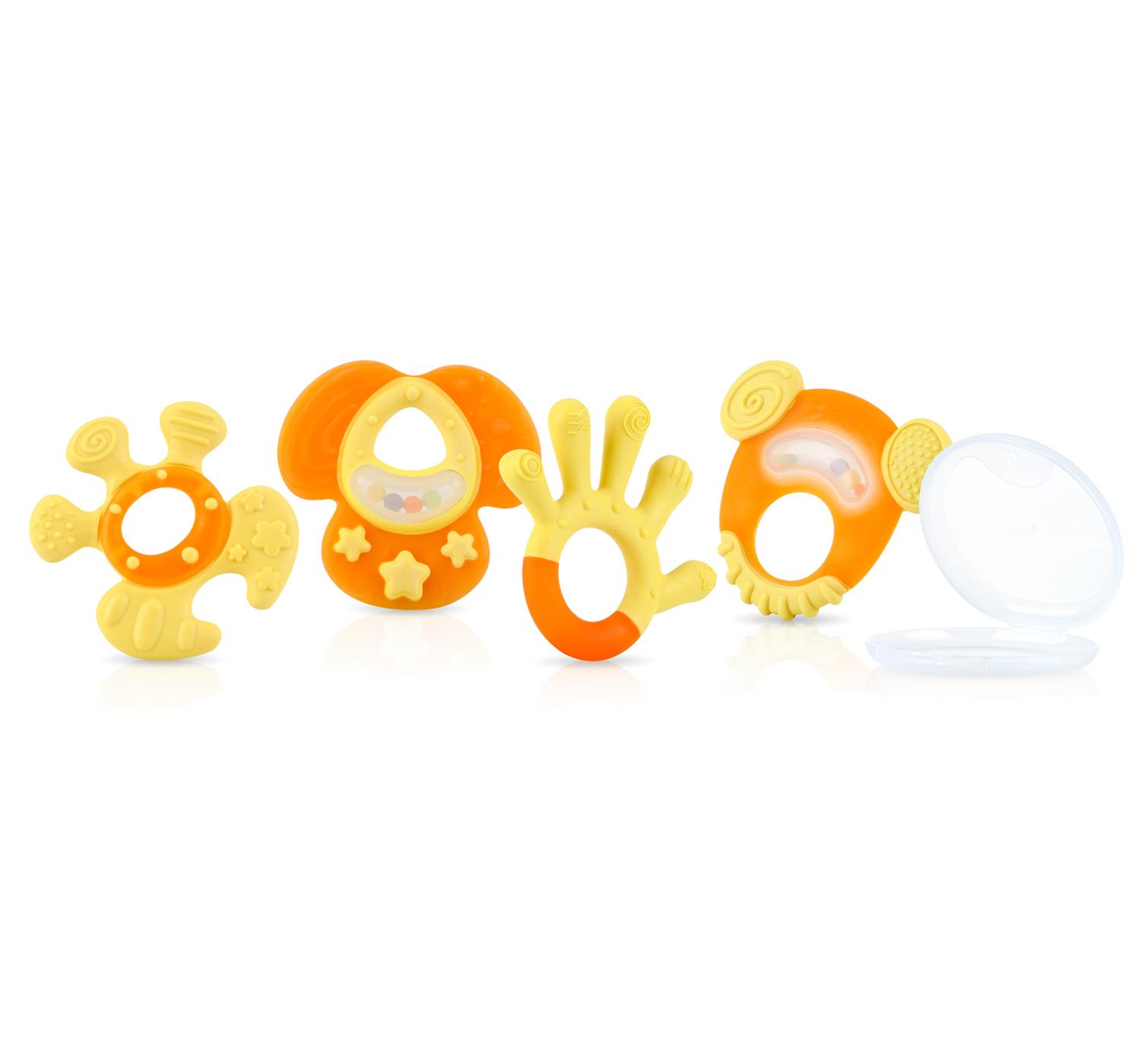 Nuby Softees Hard & Soft Teether Step 3 with Carry Case, Assorted ...