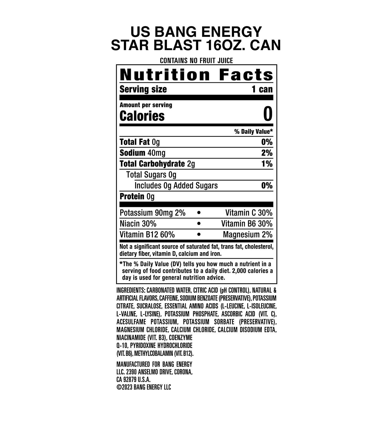 Bang Energy Drink - Star Blast - Shop Sports & energy drinks at H-E-B