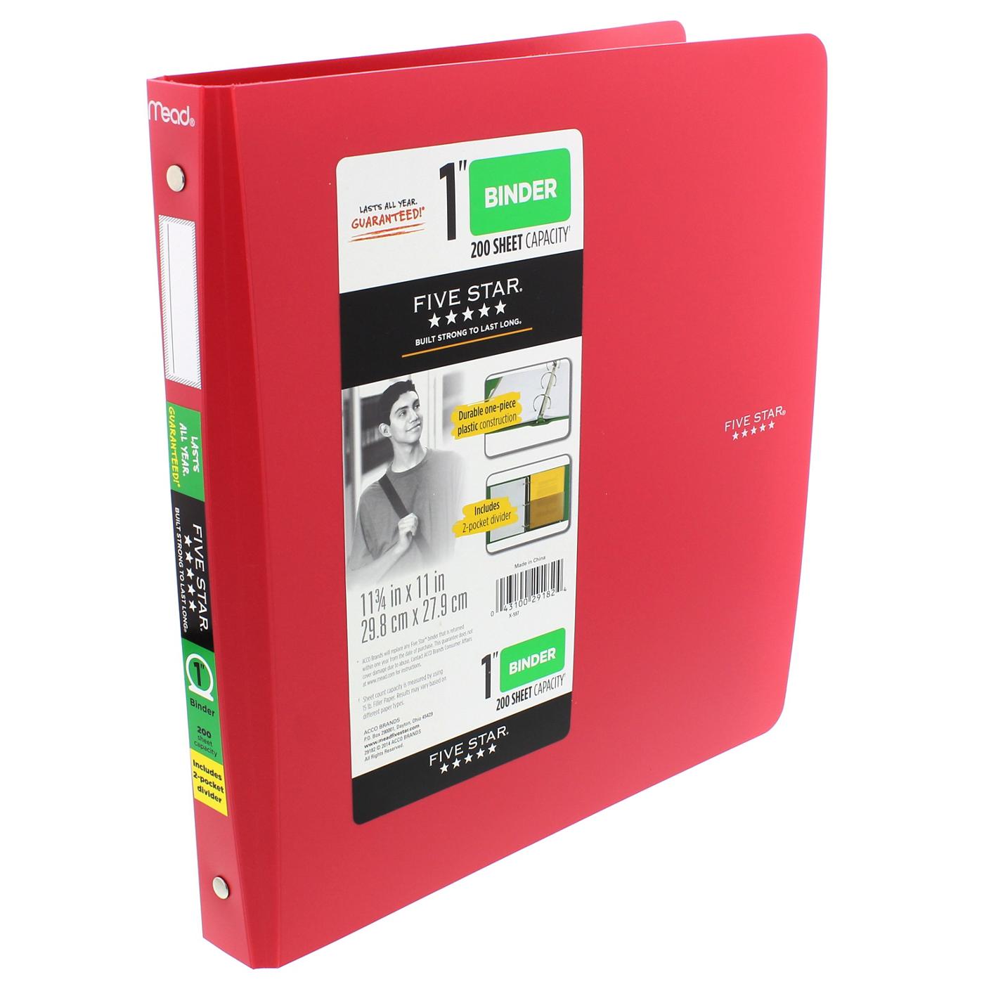 Mead Five Star Plastic Binder, Assorted Colors - Shop Binders at H-E-B