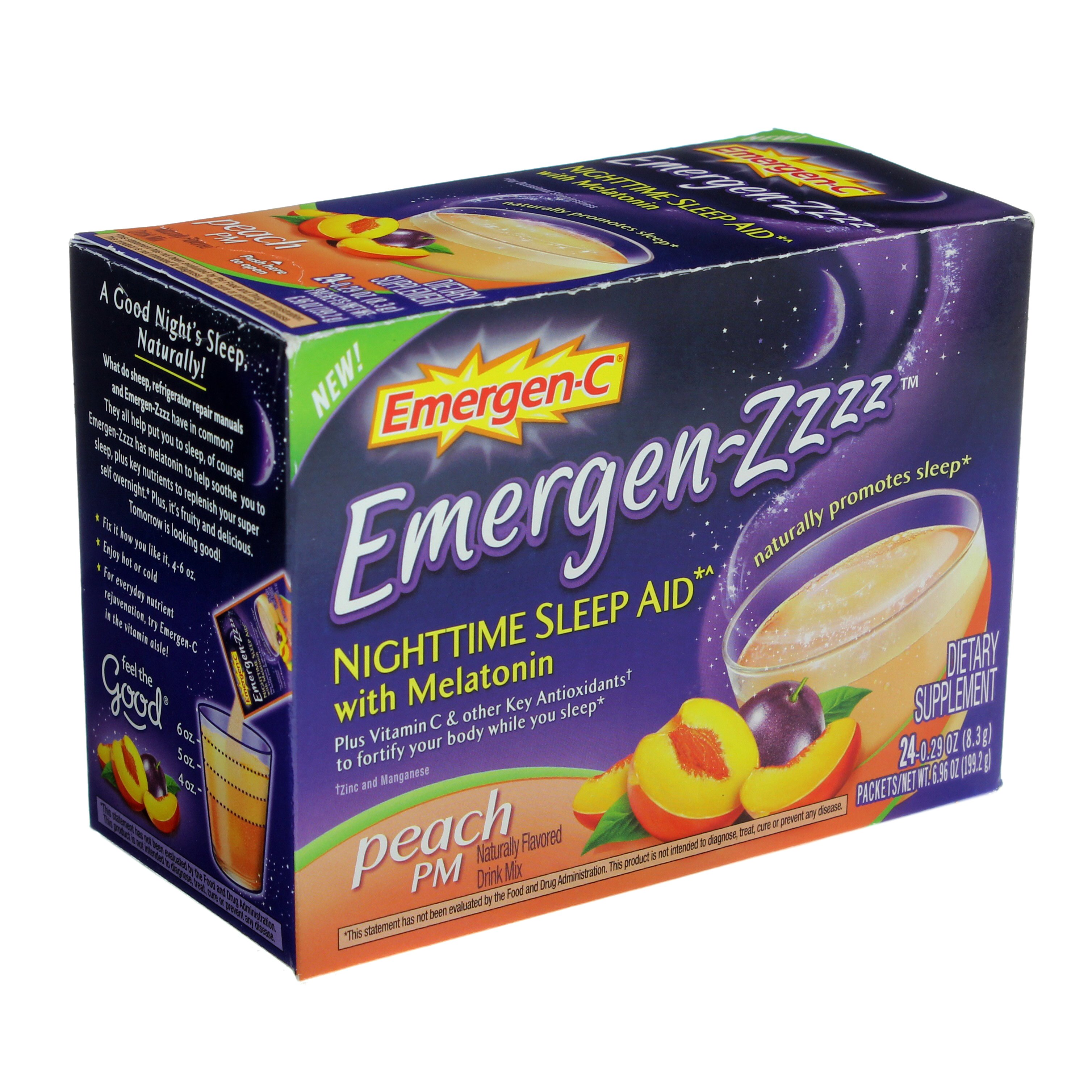 Emergen-C Emergen-Zzzz Nighttime Sleep Aid, Peach PM - Shop Sleep ...