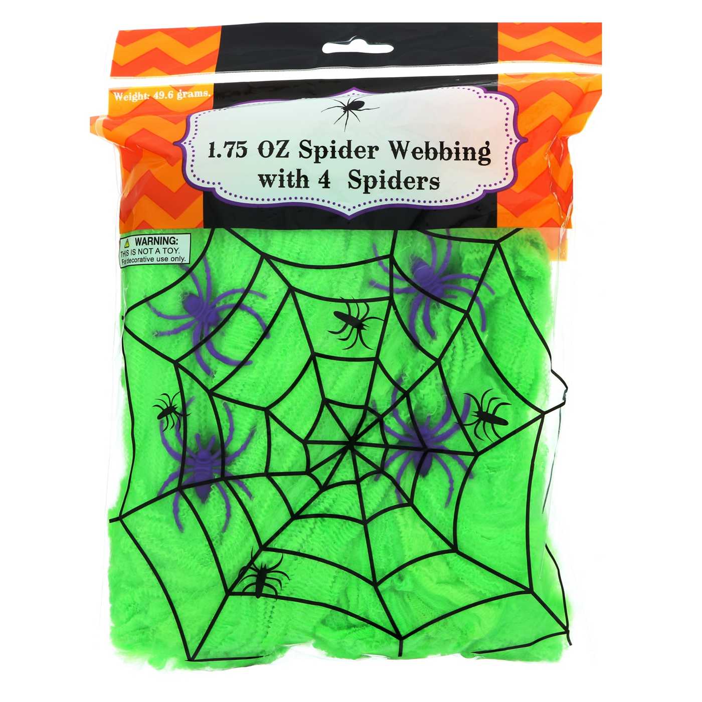 Regent Products Spider Webbing with 4 Spiders, Assorted Colors - Shop ...