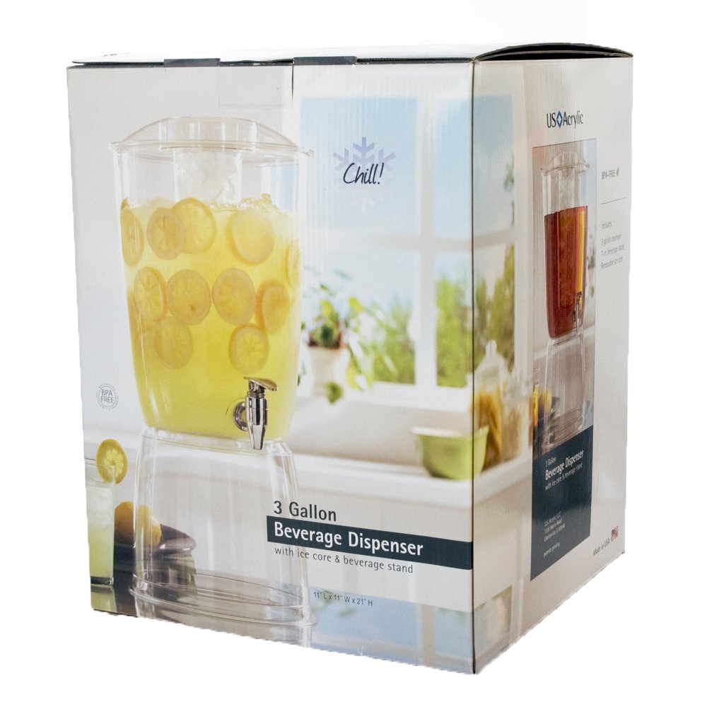 U.S. Acrylic Beverage Dispenser With Ice Core - Shop Pitchers ...