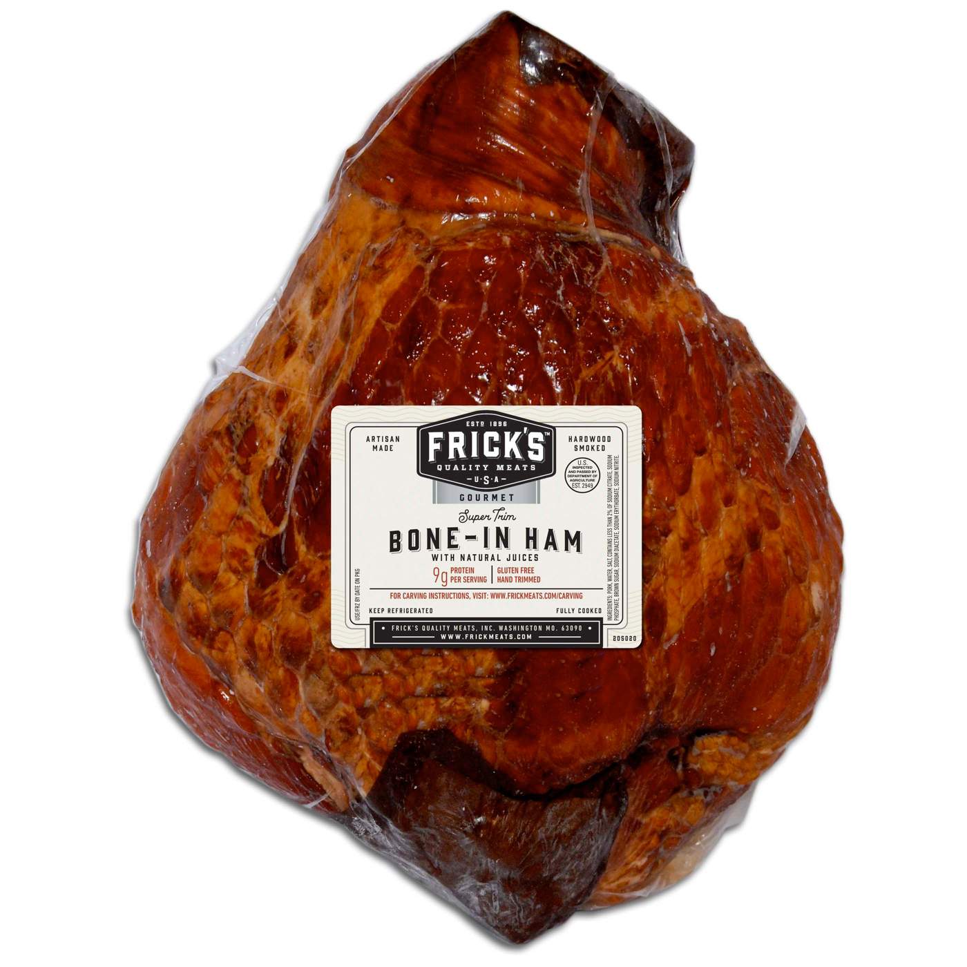 Frick's Fully Cooked Bone-in Hardwood-Smoked Super Trim Whole Ham ...